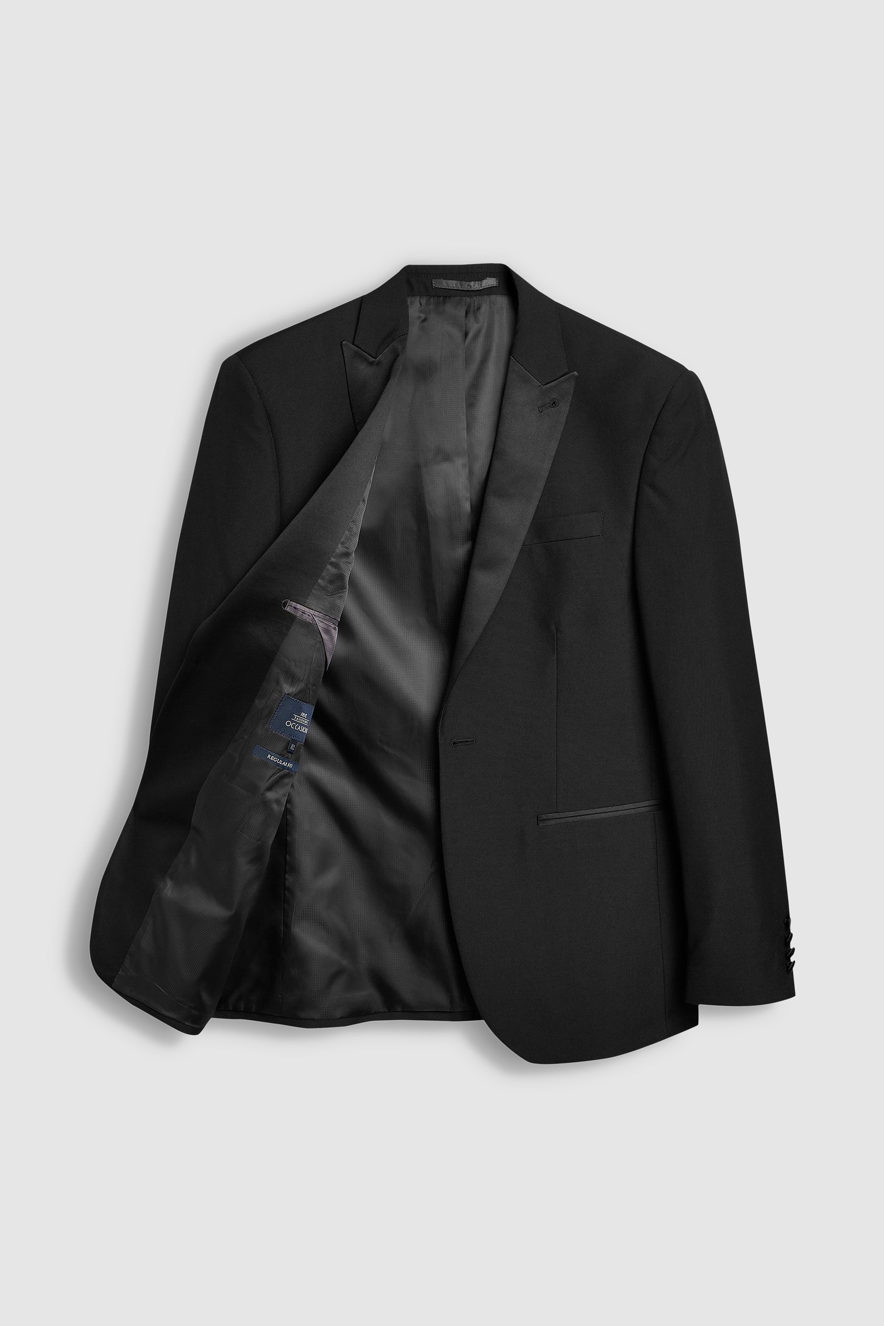 Buy Black Regular Fit Tuxedo Suit Jacket from the Next UK online shop