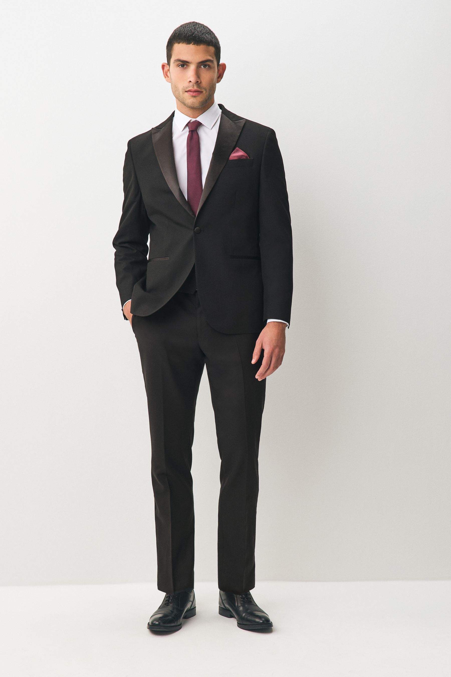 Buy Black Regular Fit Tuxedo Suit Jacket from the Next UK online shop