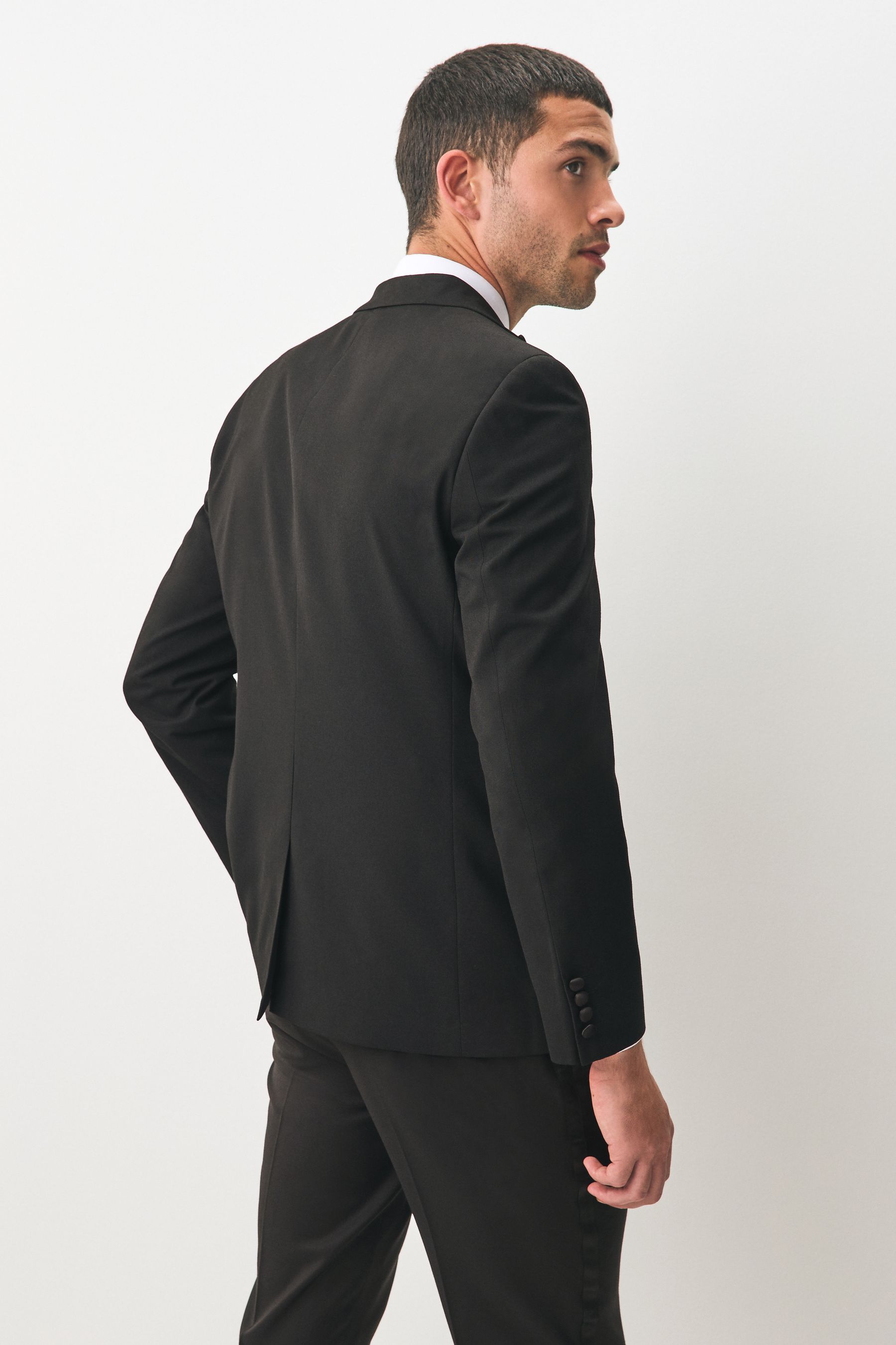 Buy Black Regular Fit Tuxedo Suit Jacket from the Next UK online shop