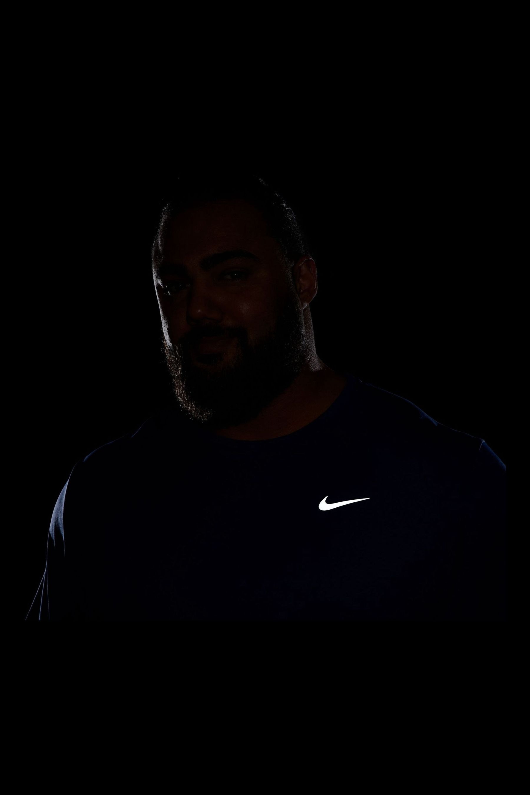 Buy Nike Dark Blue Miler Dri-FIT UV Running T-Shirt from the Next UK ...