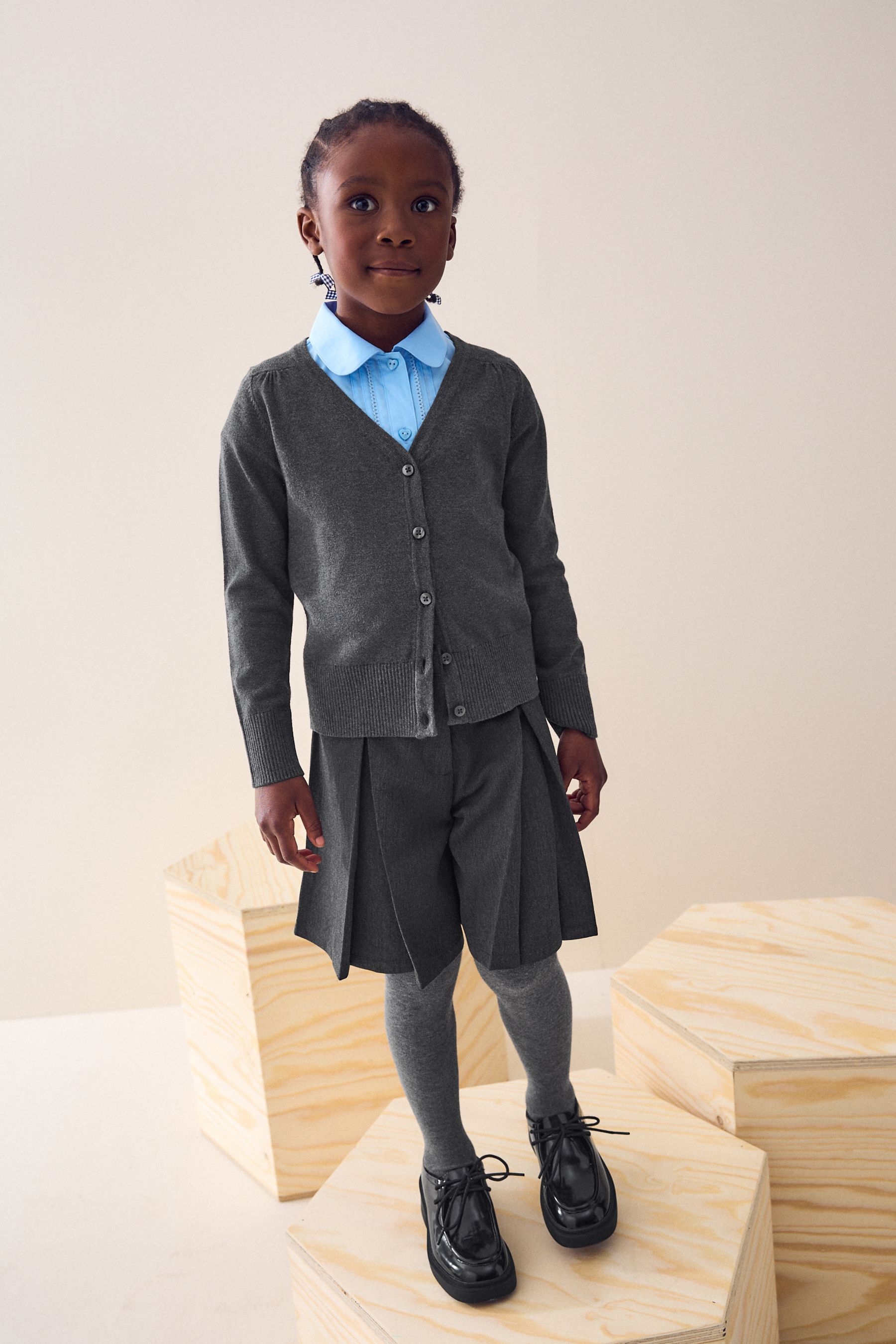 Buy Grey Cotton Rich School V-Neck Cardigan (3-16yrs) from the Next UK ...