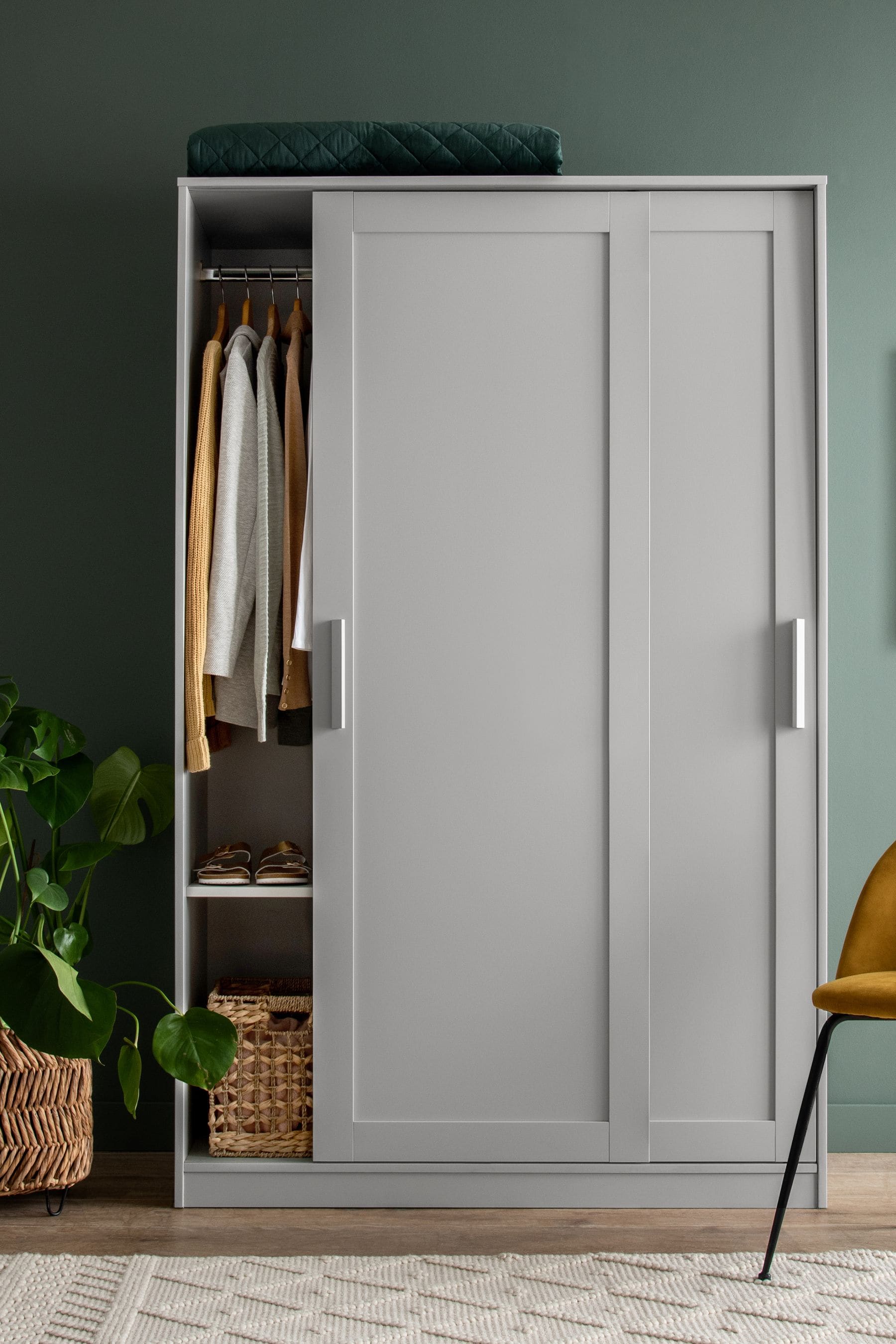 Buy Grey Flynn 1.2m Sliding Wardrobe from the Next UK online shop