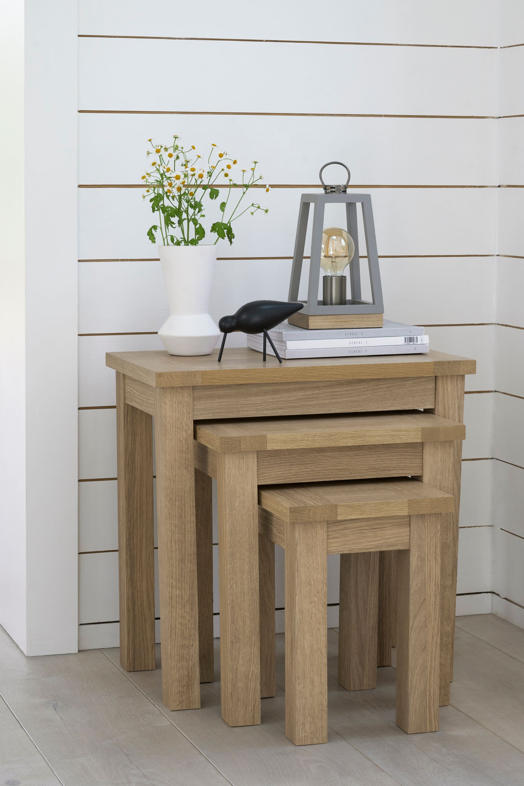 Buy Natural Malvern Oak Effect Rectangle Set of 3 Nest of Tables from ...