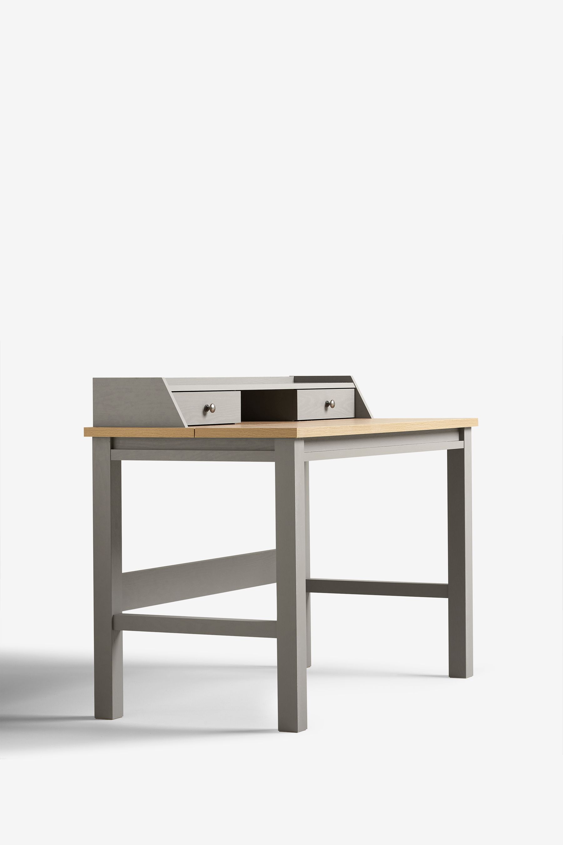 Buy Dove Grey Malvern Oak Effect Storage Desk from the Next UK online shop