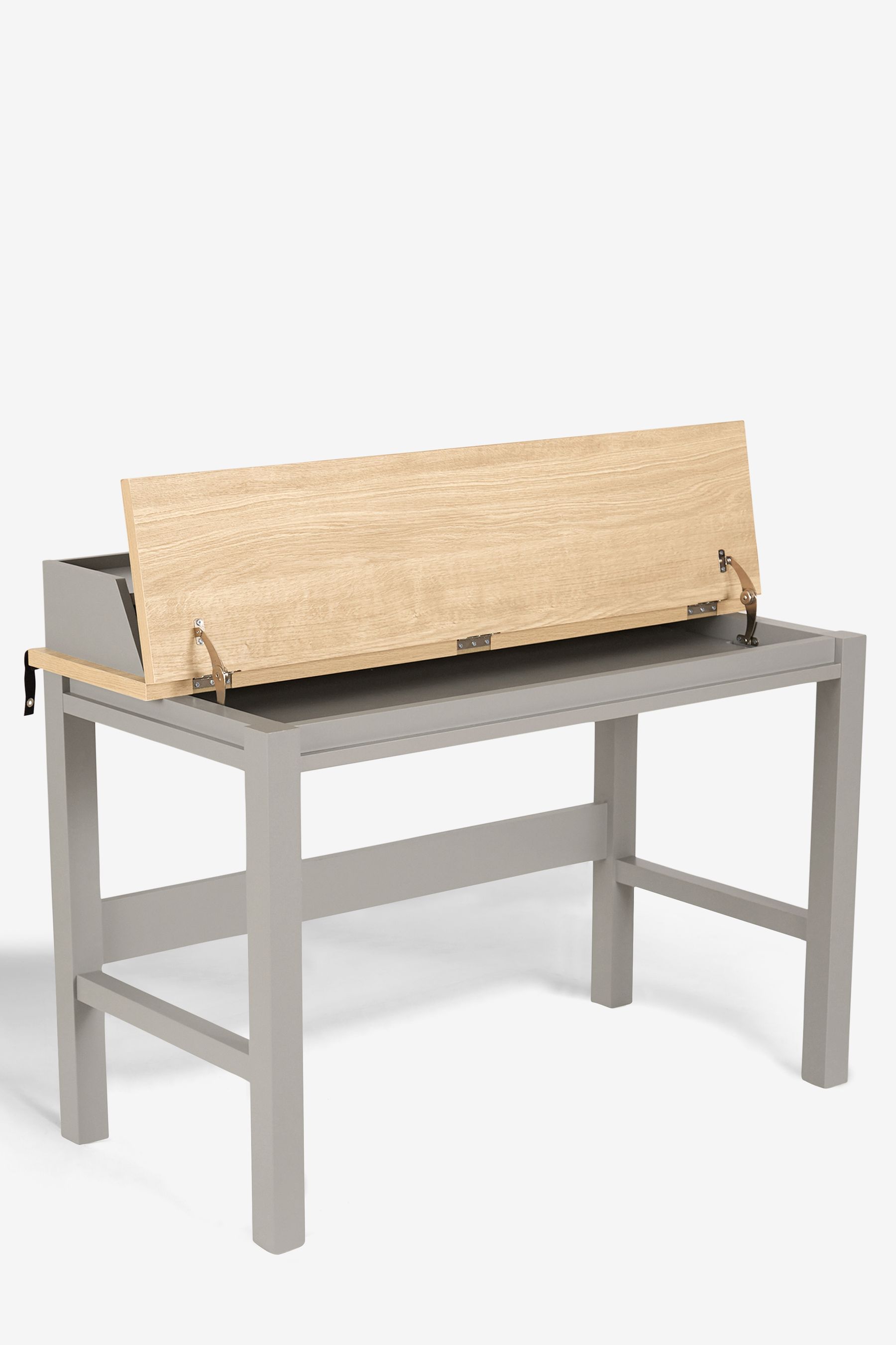Buy Dove Grey Malvern Oak Effect Storage Desk from the Next UK online shop
