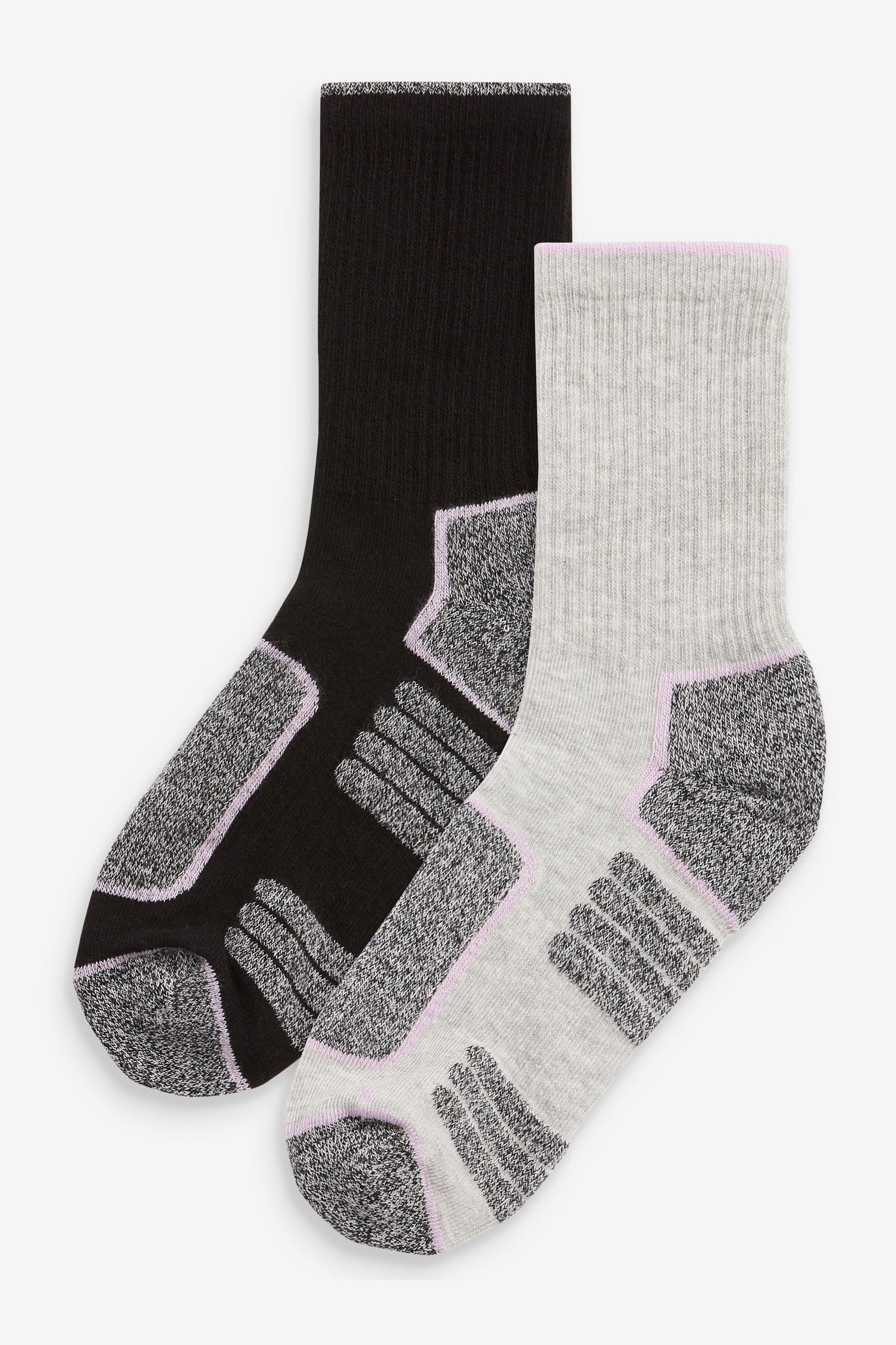 Buy Black/Grey Next Active Sports Walking Ankle Socks 2 Pack from the ...