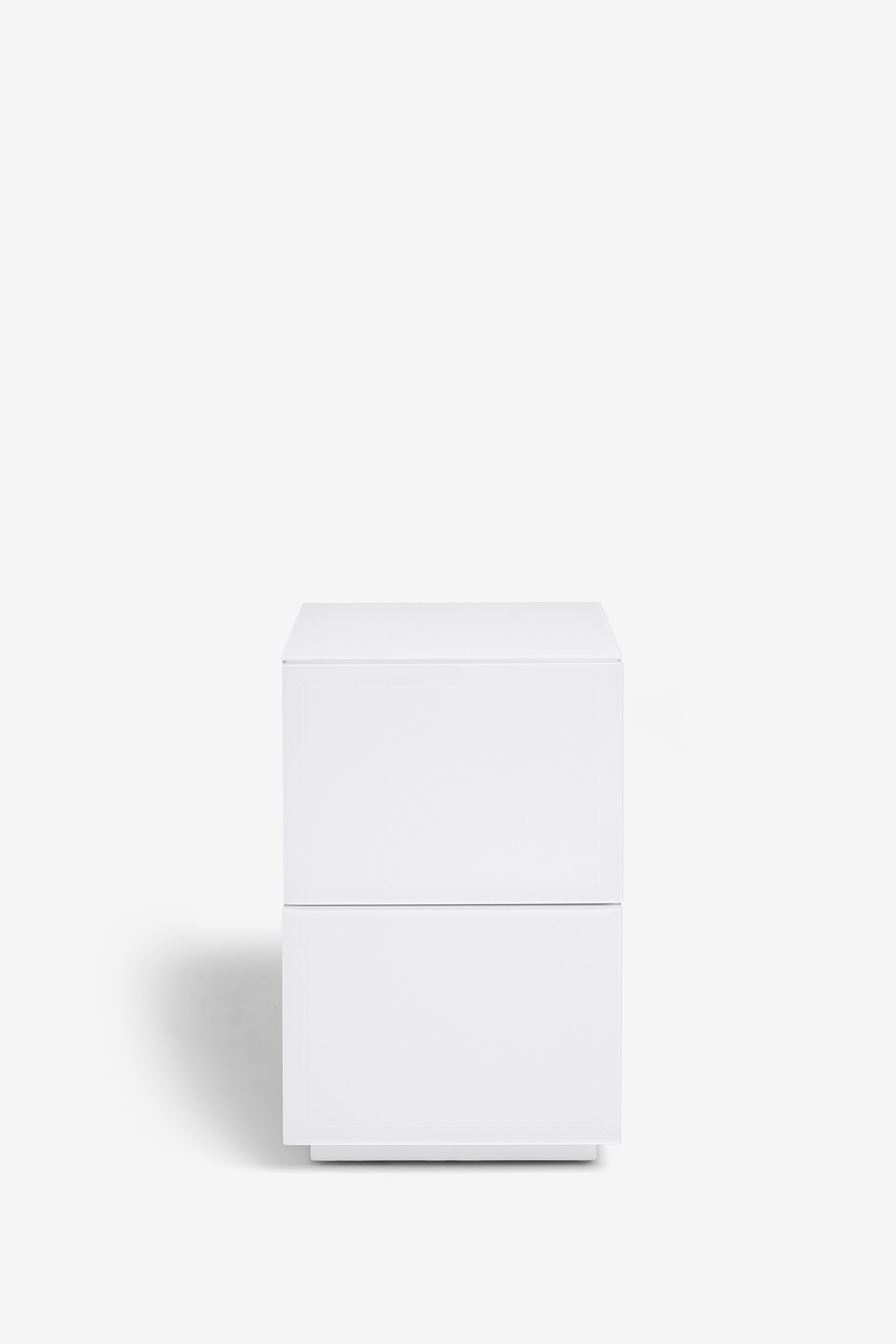 Buy White Sloane Glass Collection Luxe 2 Drawer Slim Bedside Table from ...