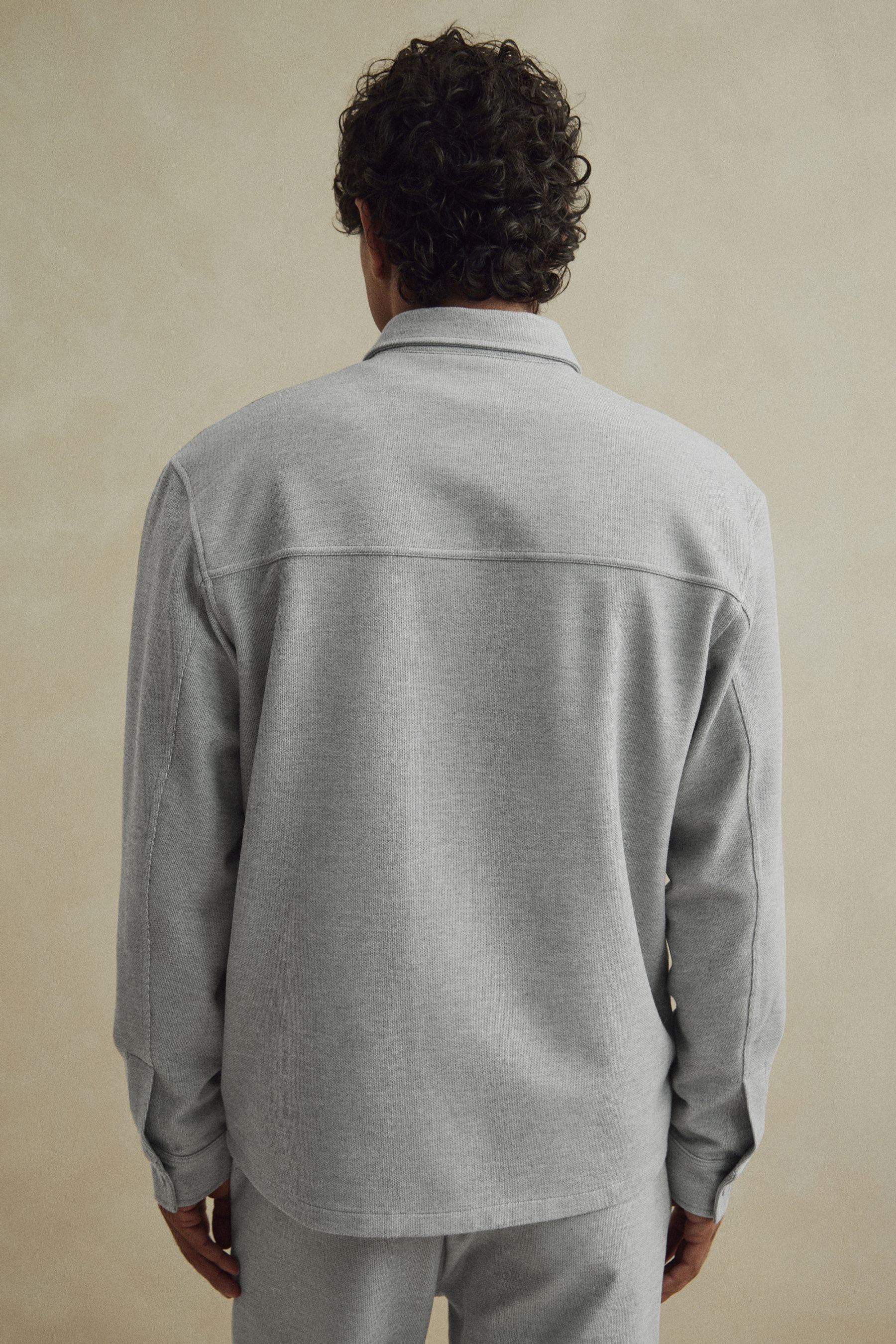 Buy Grey Premium Texture Jersey Shacket from the Next UK online shop