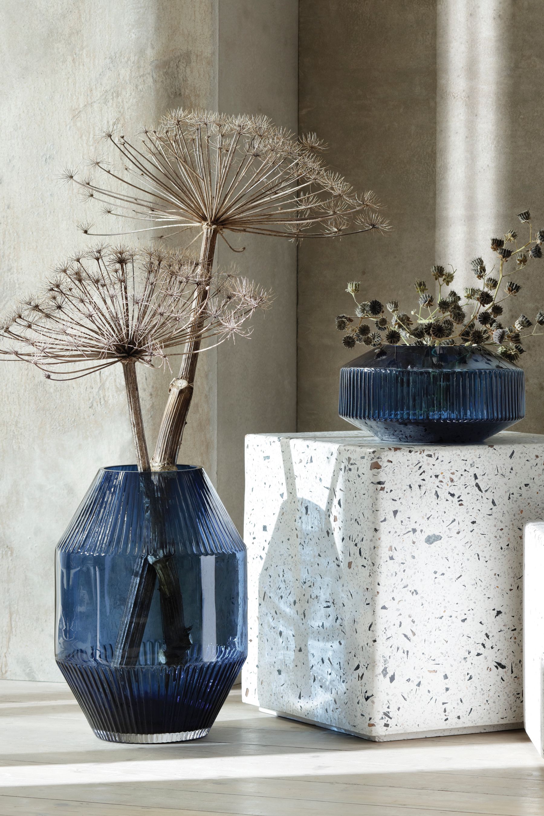 Buy LSA International Blue Rotunda Wide Vase H14cm from the Next UK ...