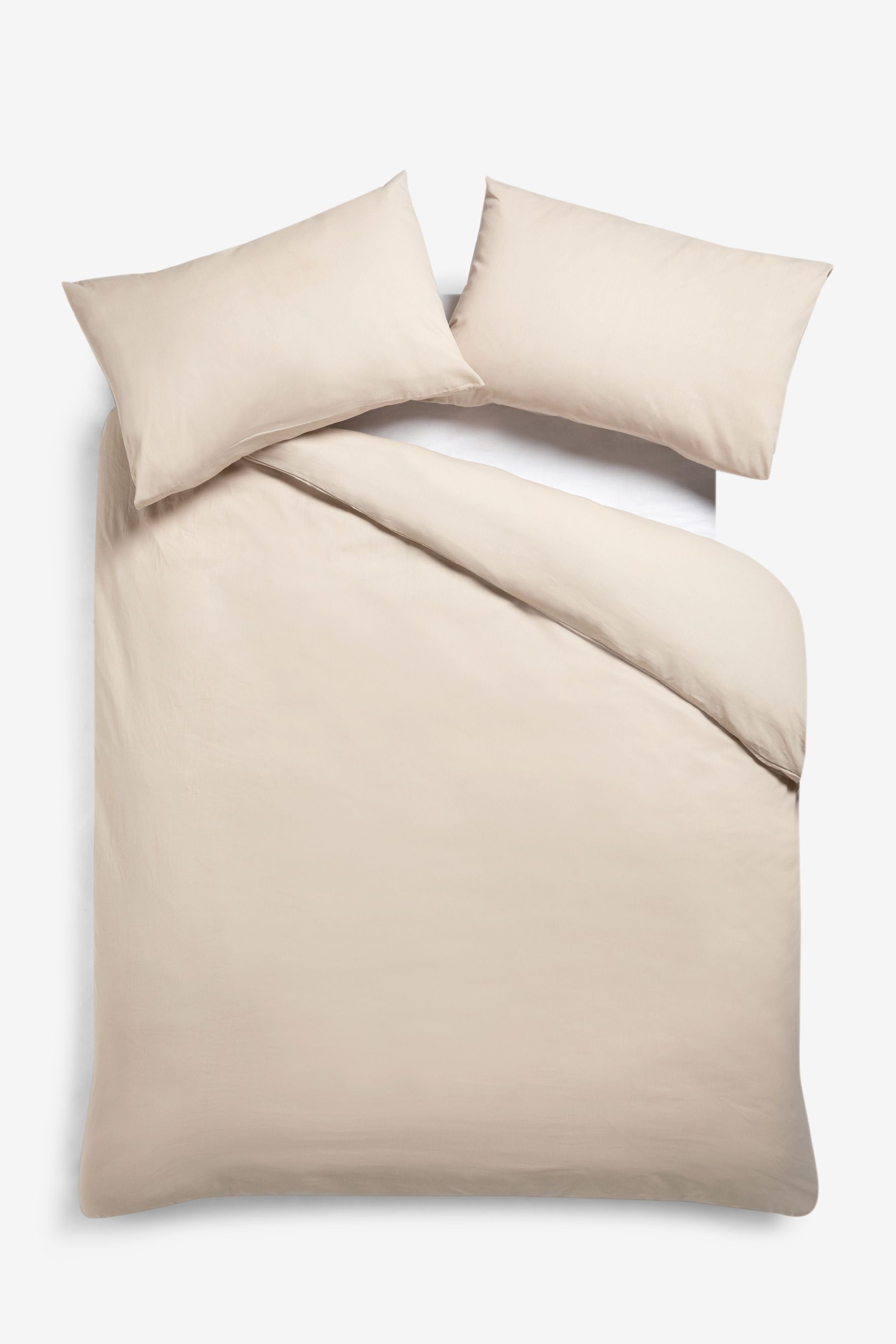Buy Natural 144 Thread Count 100% Cotton Duvet Cover and Pillowcase Set ...