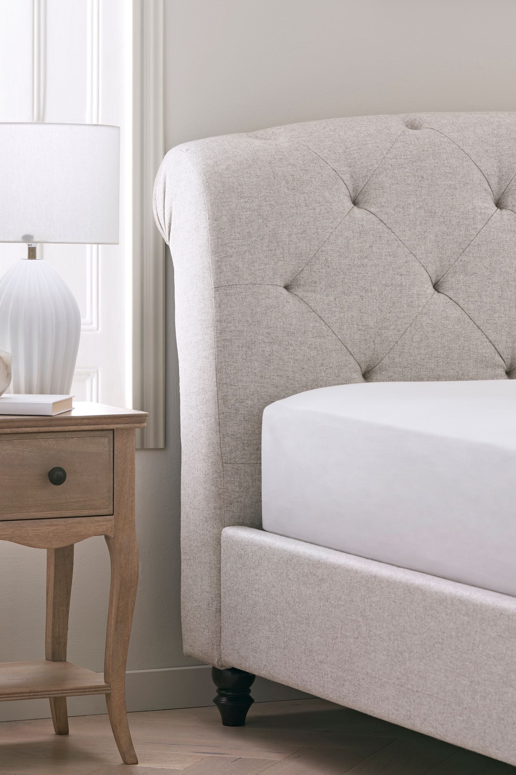 Buy Wool Blend Natural Stone Hartford Collection Luxe Upholstered Bed ...