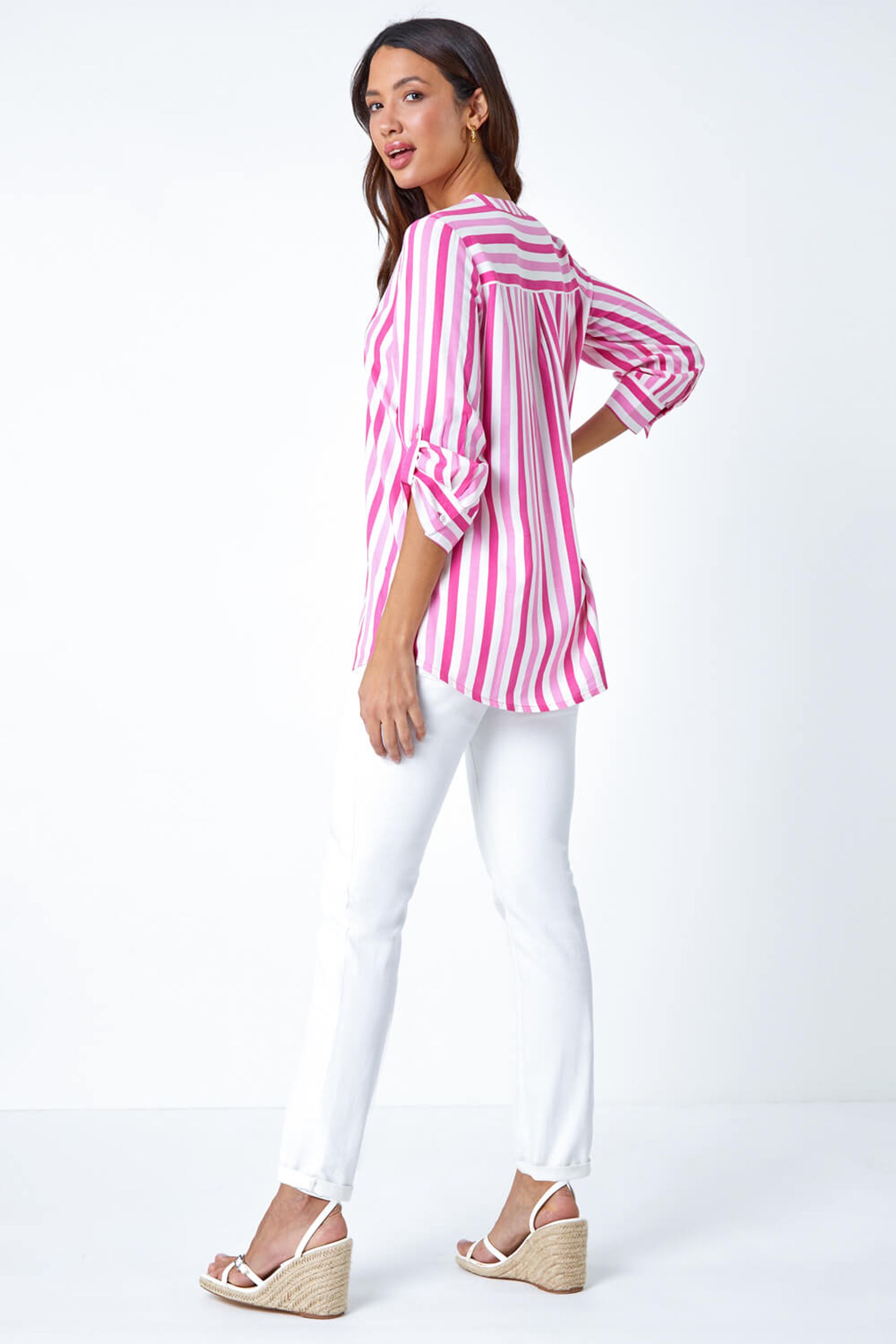 Buy Roman Pink Stripe Print Pleat Detail Tunics from the Next UK online ...