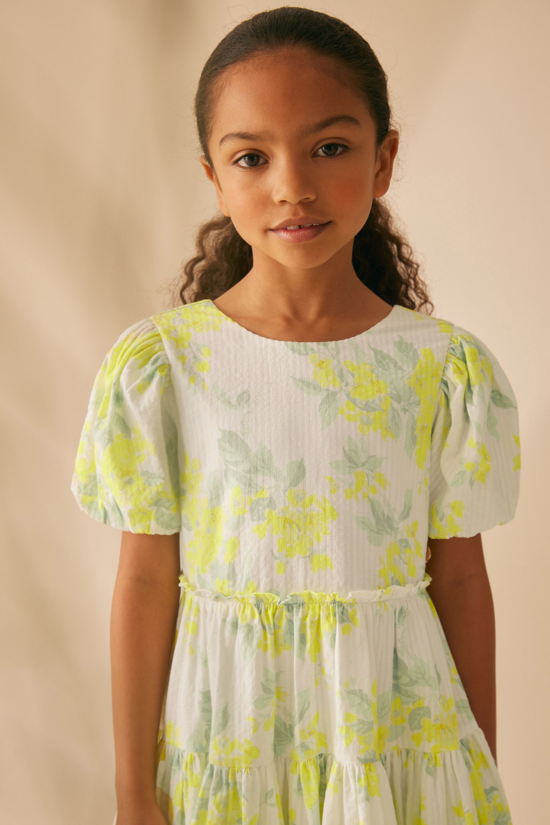Buy Laura Ashley Yellow/White Blossom Print Prom Dress from the Next UK ...