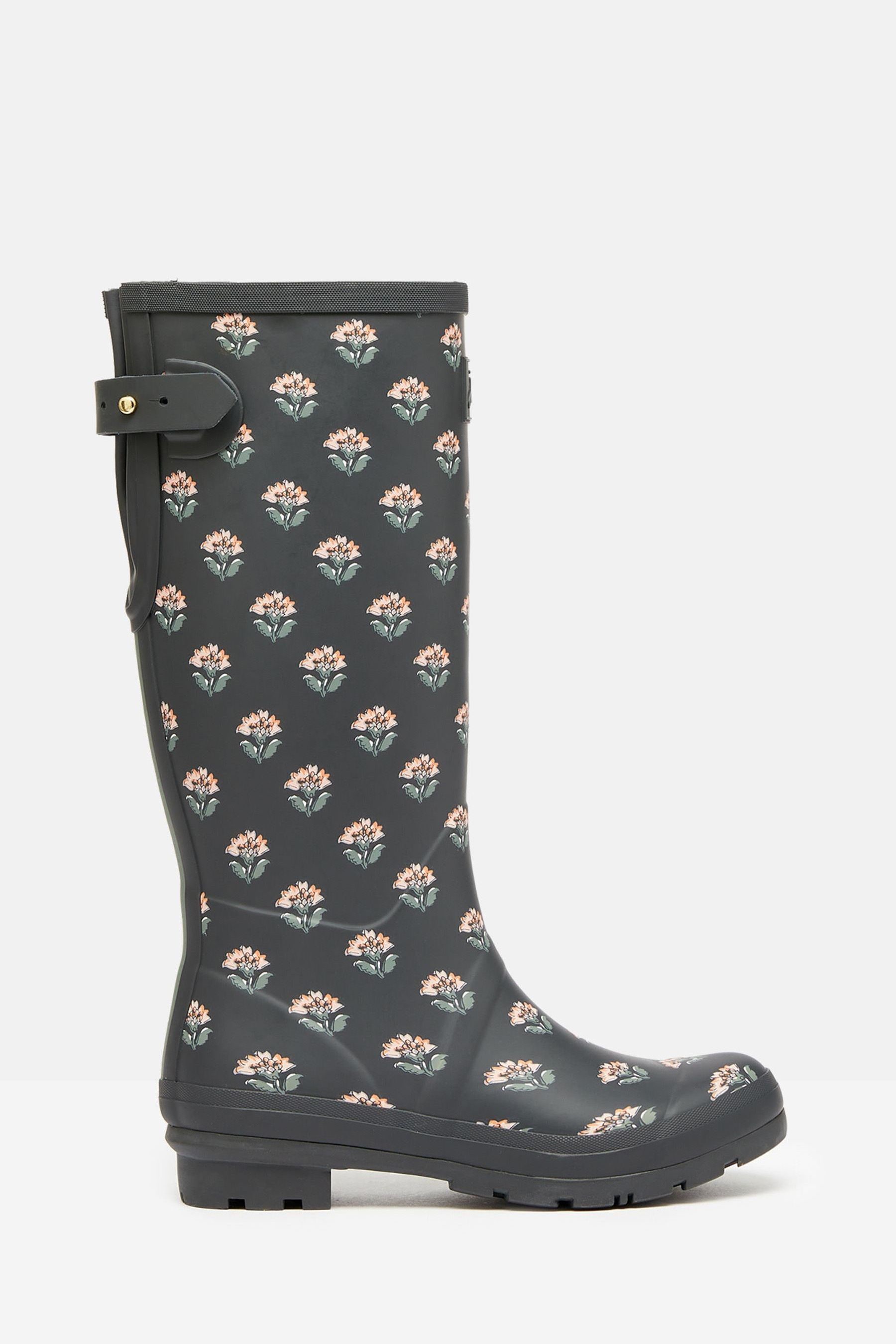 Buy Joules Grey Floral Adjustable Tall Wellies from the Next UK online shop