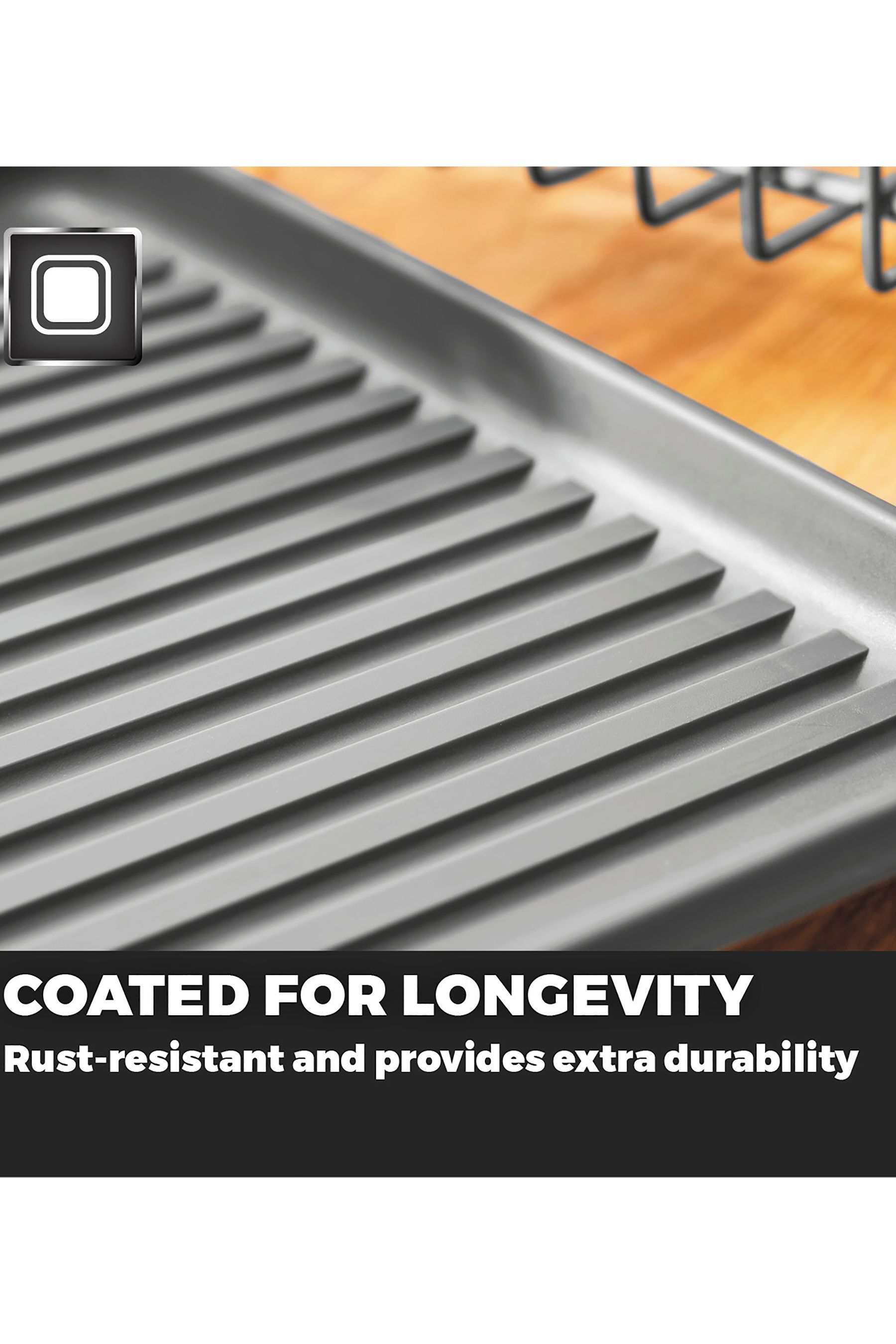 Buy Tower Grey Scandi Dish Rack With Wooden Handles from the Next UK ...