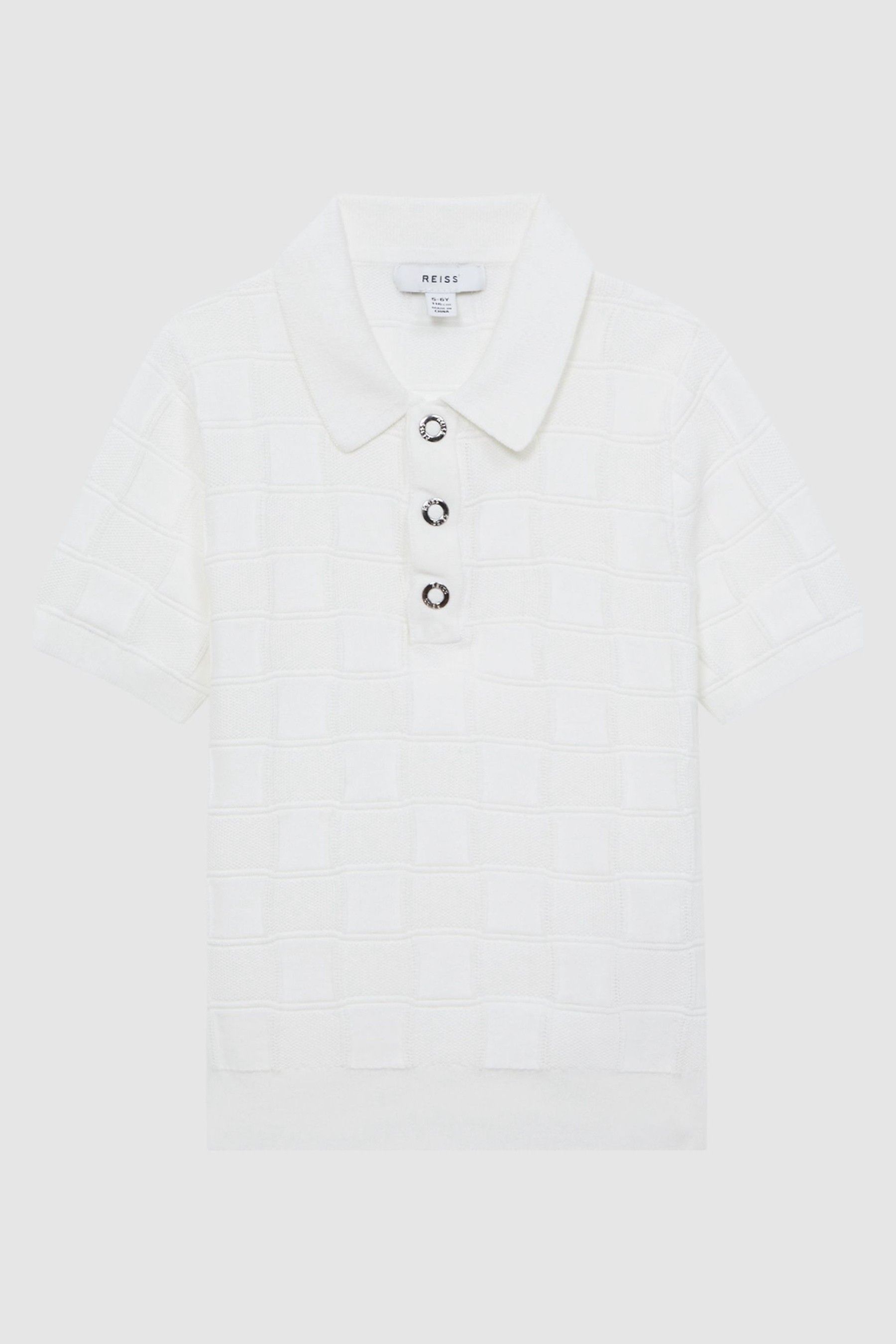 Buy Reiss White Blaze Junior Cotton Press-Stud Polo T-Shirt from the ...