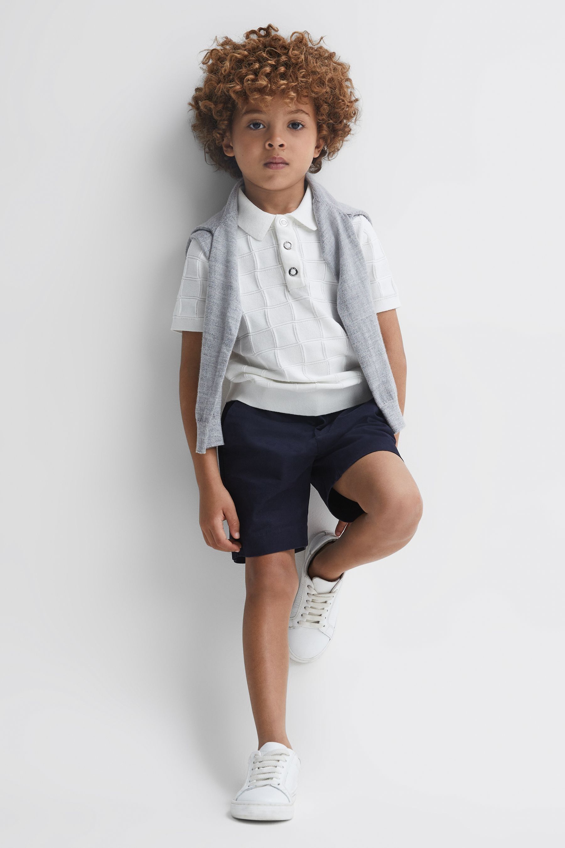 Buy Reiss White Blaze Junior Cotton Press-Stud Polo T-Shirt from the ...