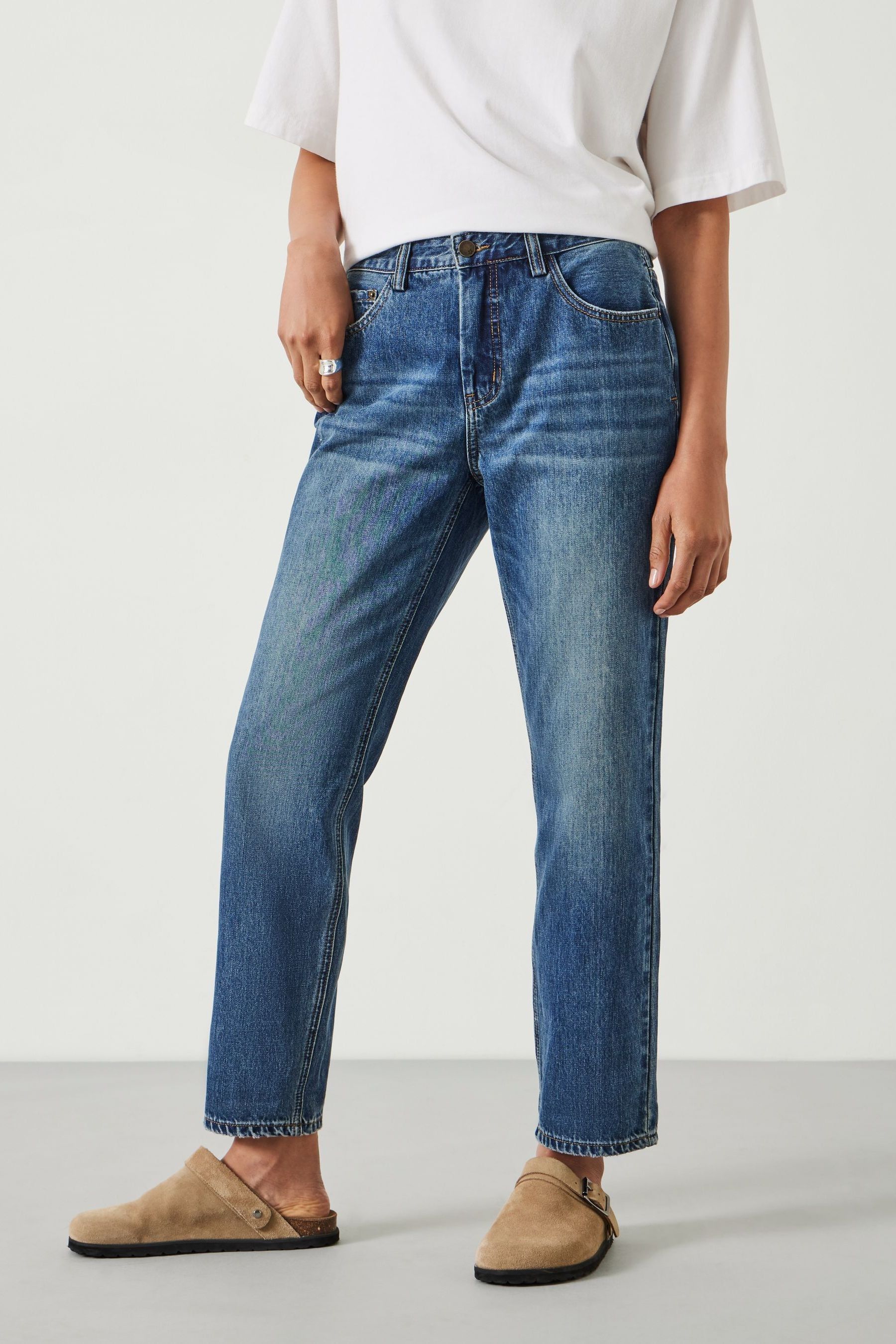 Buy Hush Blue Boyfriend 100% Cotton Jeans from the Next UK online shop