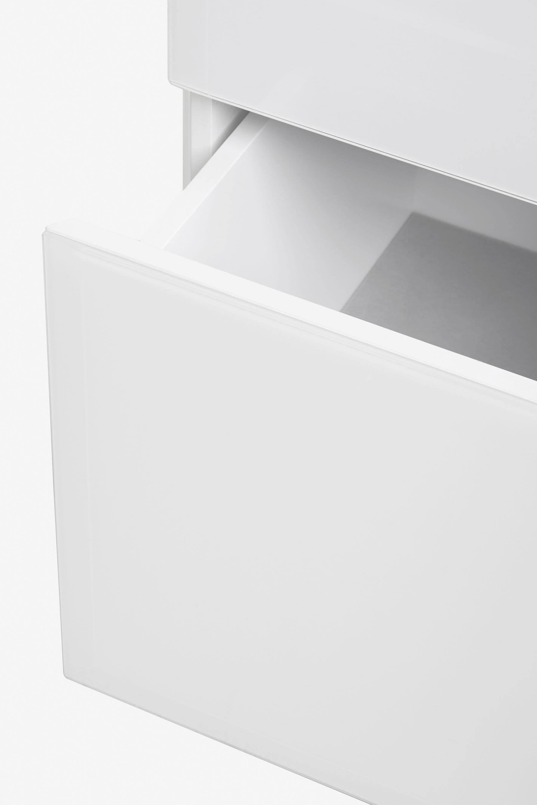 Buy White Sloane Glass Collection Luxe Storage Console Dressing Table ...