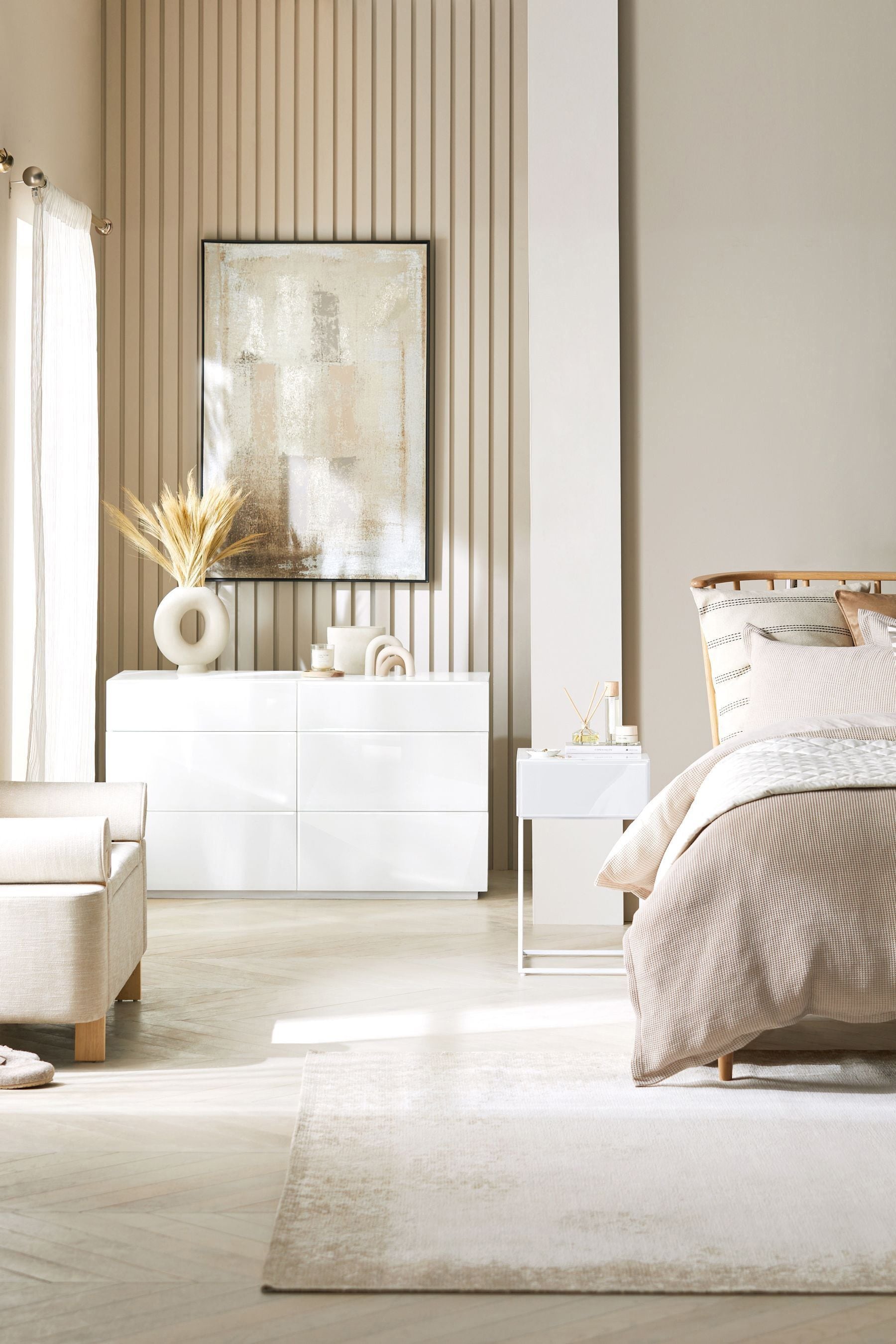 Buy White Sloane Glass Wide Collection Luxe Chest of Drawers from the ...