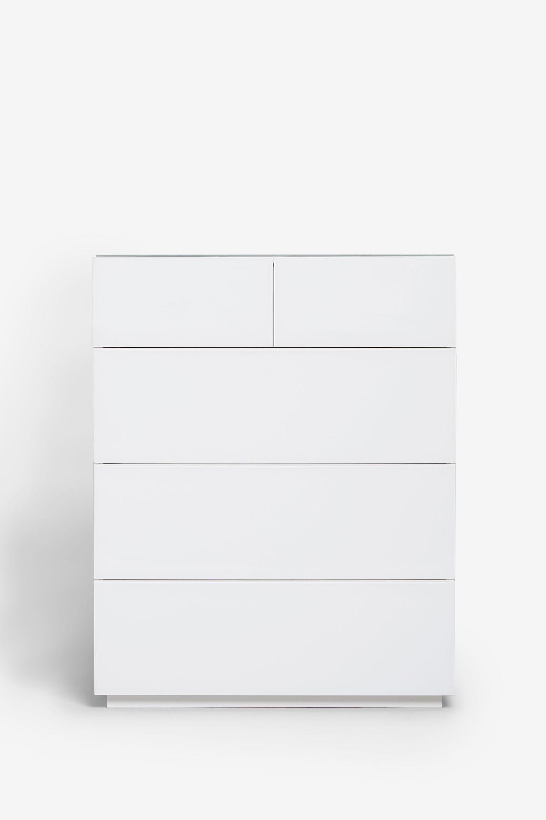 Buy White Sloane Glass 5 Drawer Collection Luxe Chest of Drawers from ...