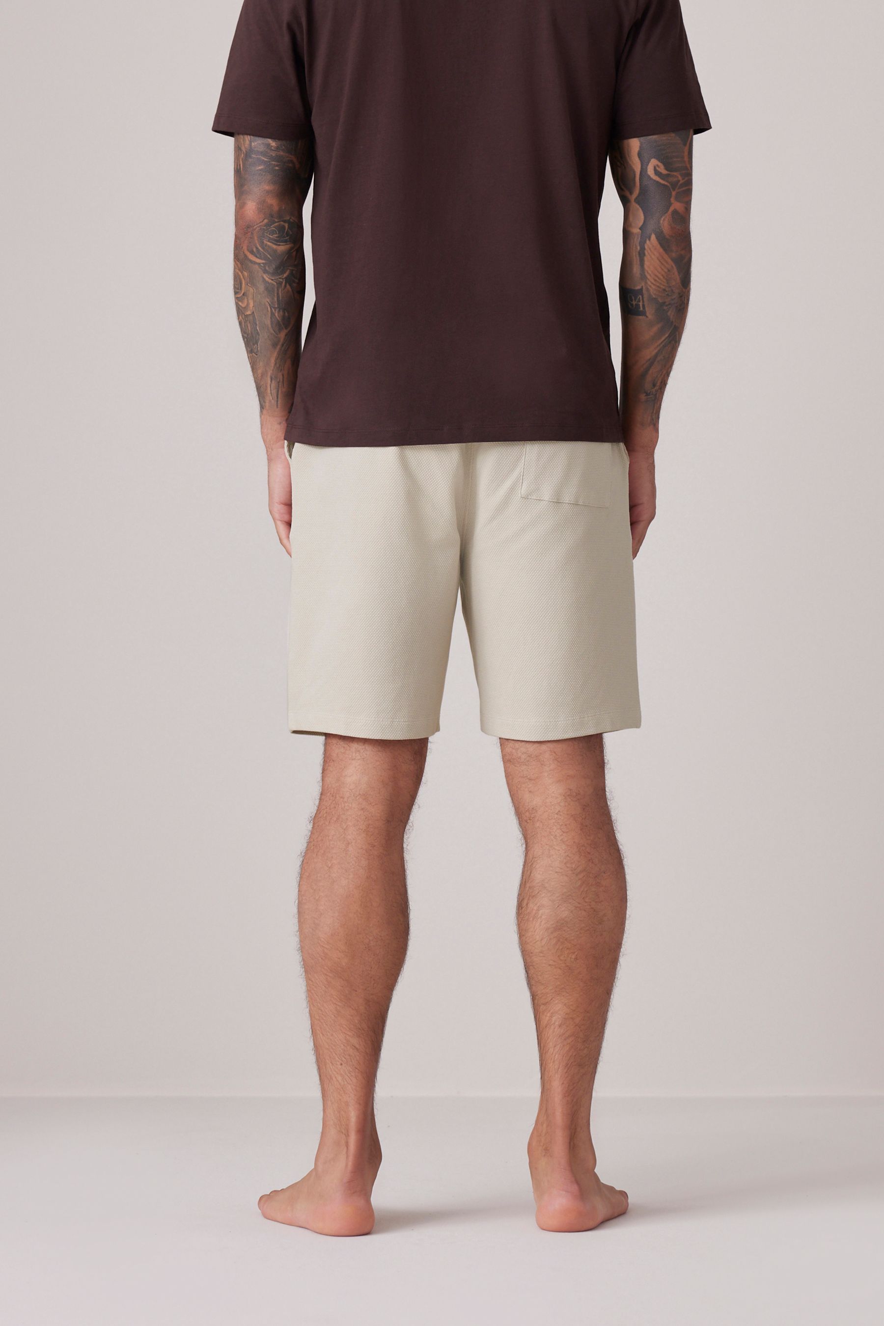 Buy Bone Cream Textured Lightweight Shorts from the Next UK online shop