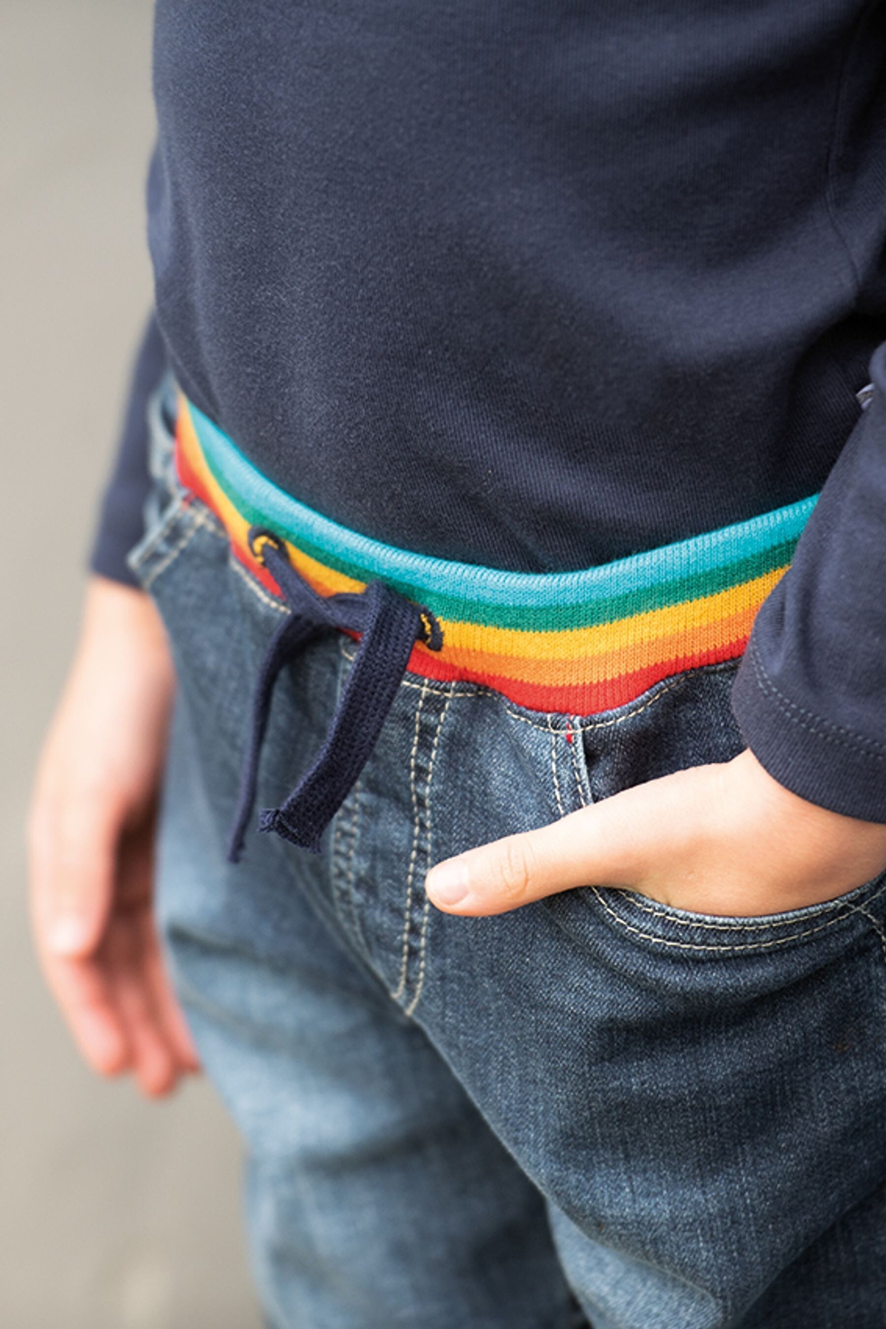 Buy Frugi Blue Organic Cotton Concave Soft Waist Pull-Up Jeans from the ...