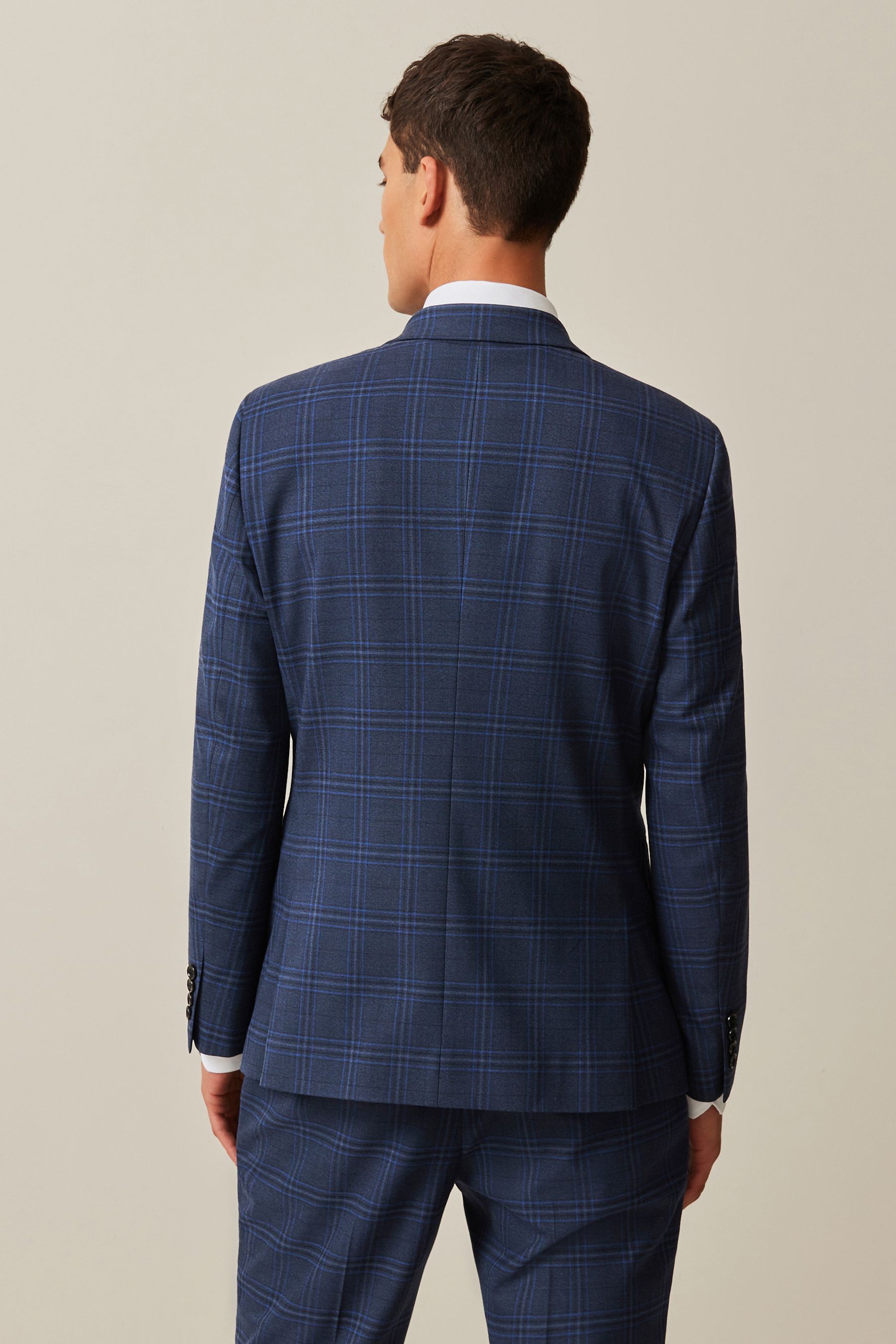 Buy Blue Slim Bold Check Suit Jacket from the Next UK online shop