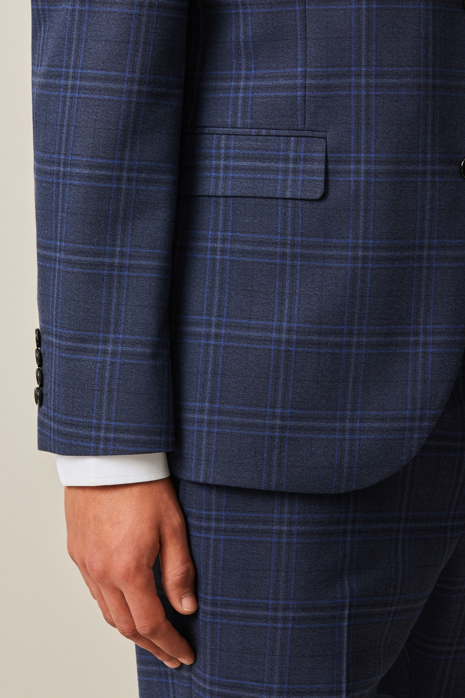 Buy Blue Slim Bold Check Suit Jacket from the Next UK online shop