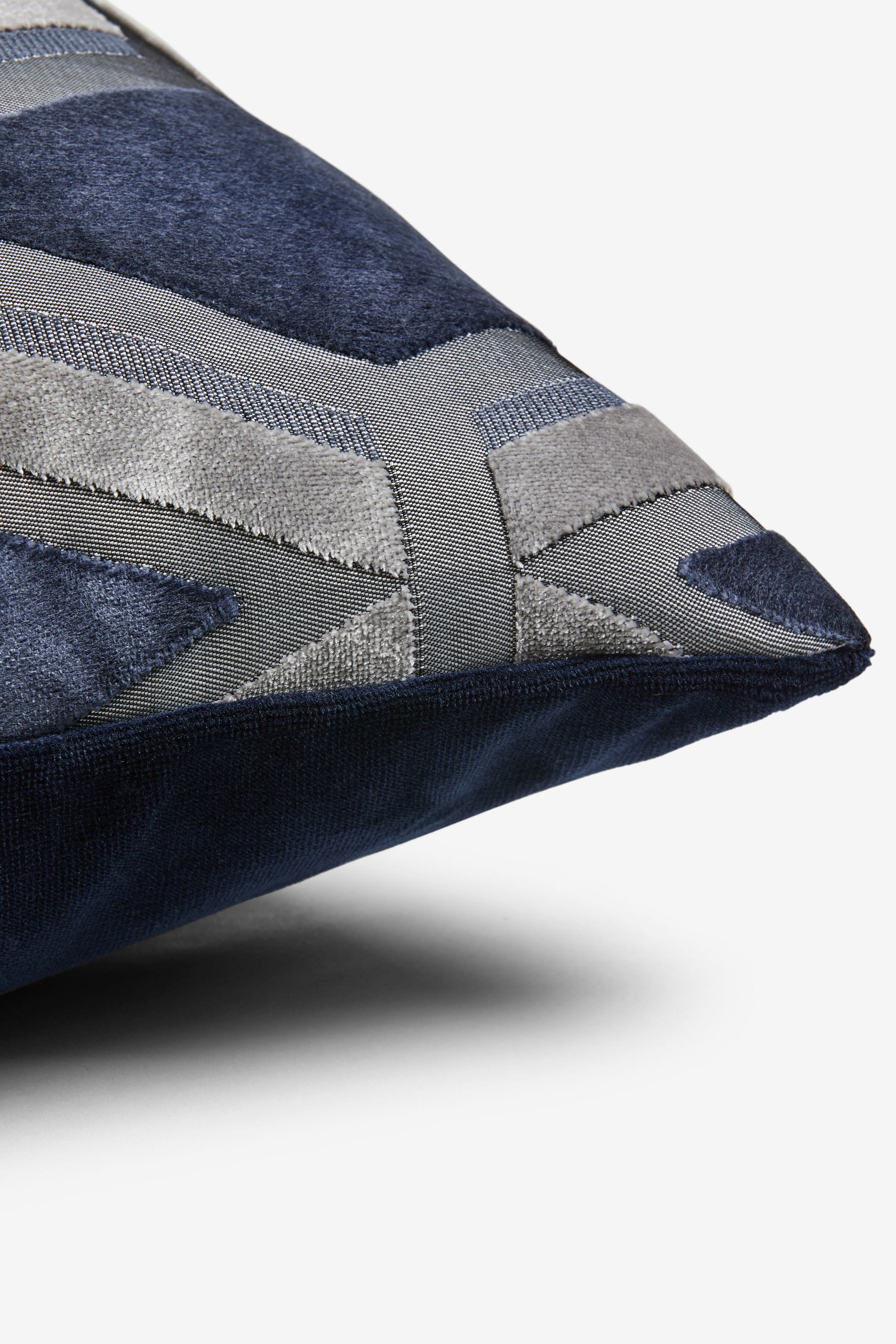 Buy Navy Blue Collection Luxe Velvet Geo 50 x 50cm Cushion from the ...