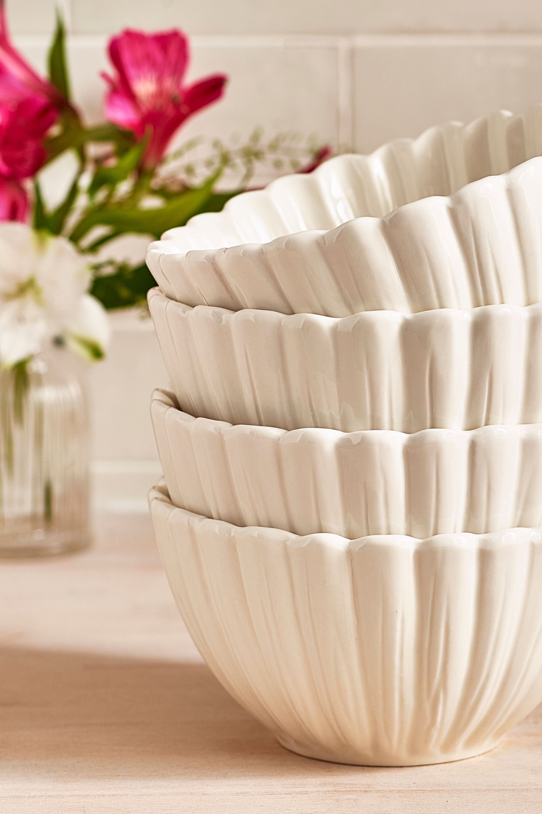 Buy White Set of 4 Flower Bowls from the Next UK online shop