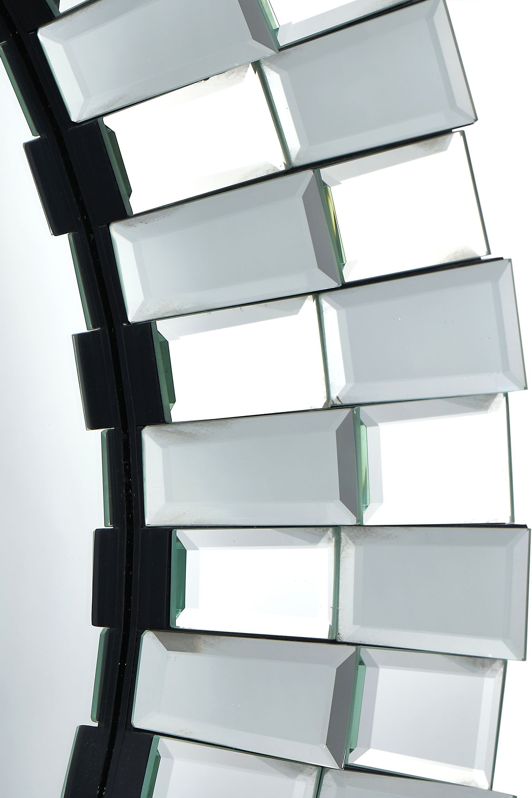 Buy Pacific Silver Mirrored Glass Tile Round Wall Mirror from the Next ...