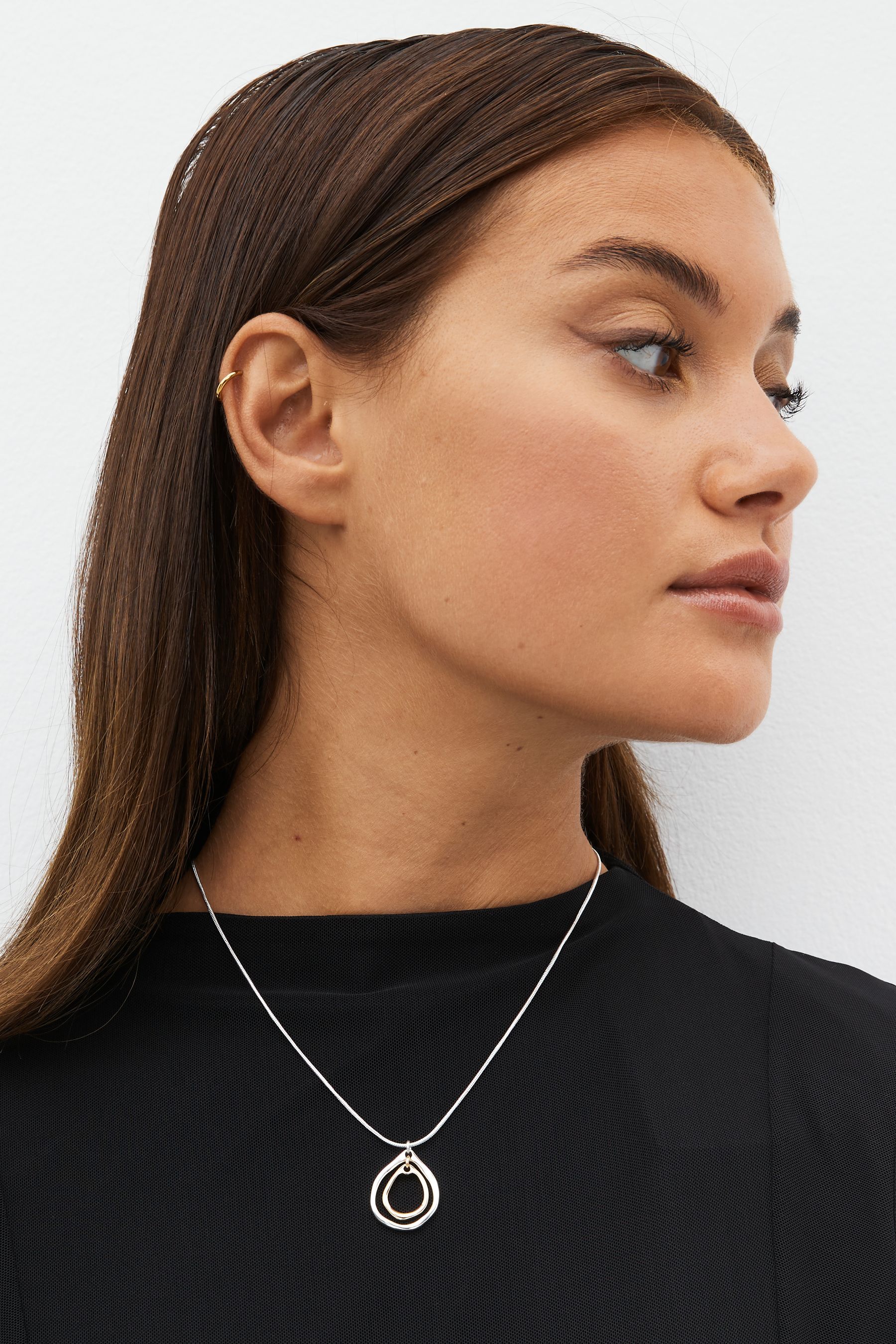 Buy Silver/Gold Tone Recycled Metal Teardrop Necklace from the Next UK ...