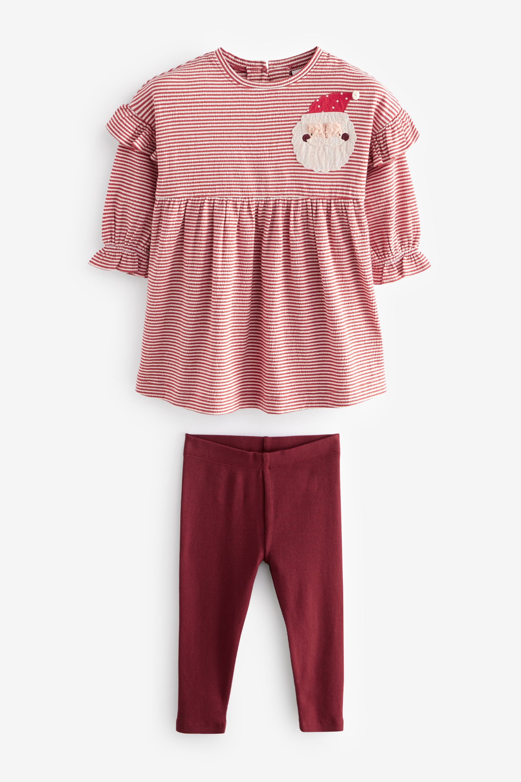 Buy Red Long Sleeve Christmas Dress with Leggings (3mths-7yrs) from the ...