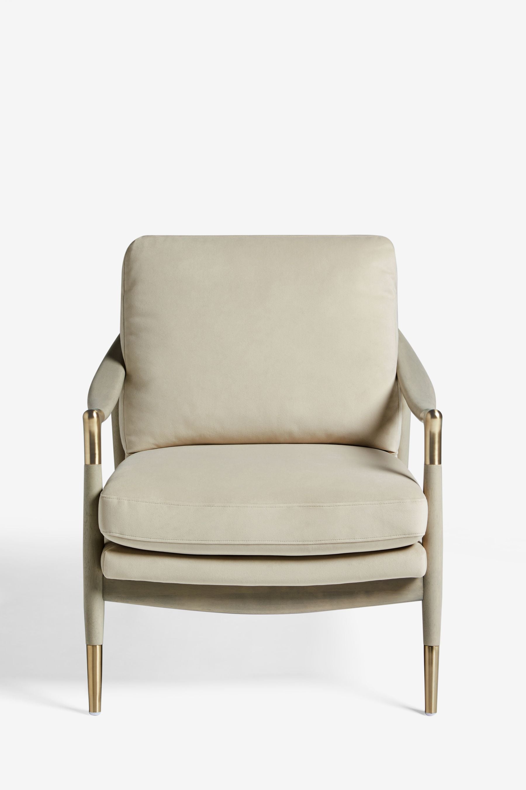 Buy Soft Velvet Pebble Natural Flinton Wooden Light Grey Leg Accent ...