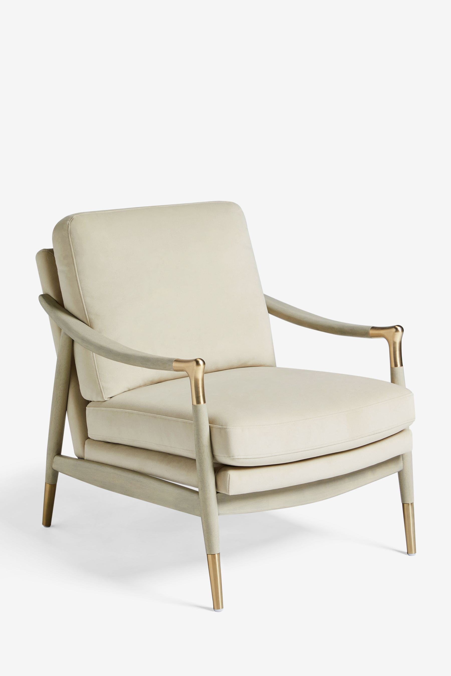 Buy Soft Velvet Pebble Natural Flinton Wooden Light Grey Leg Accent ...