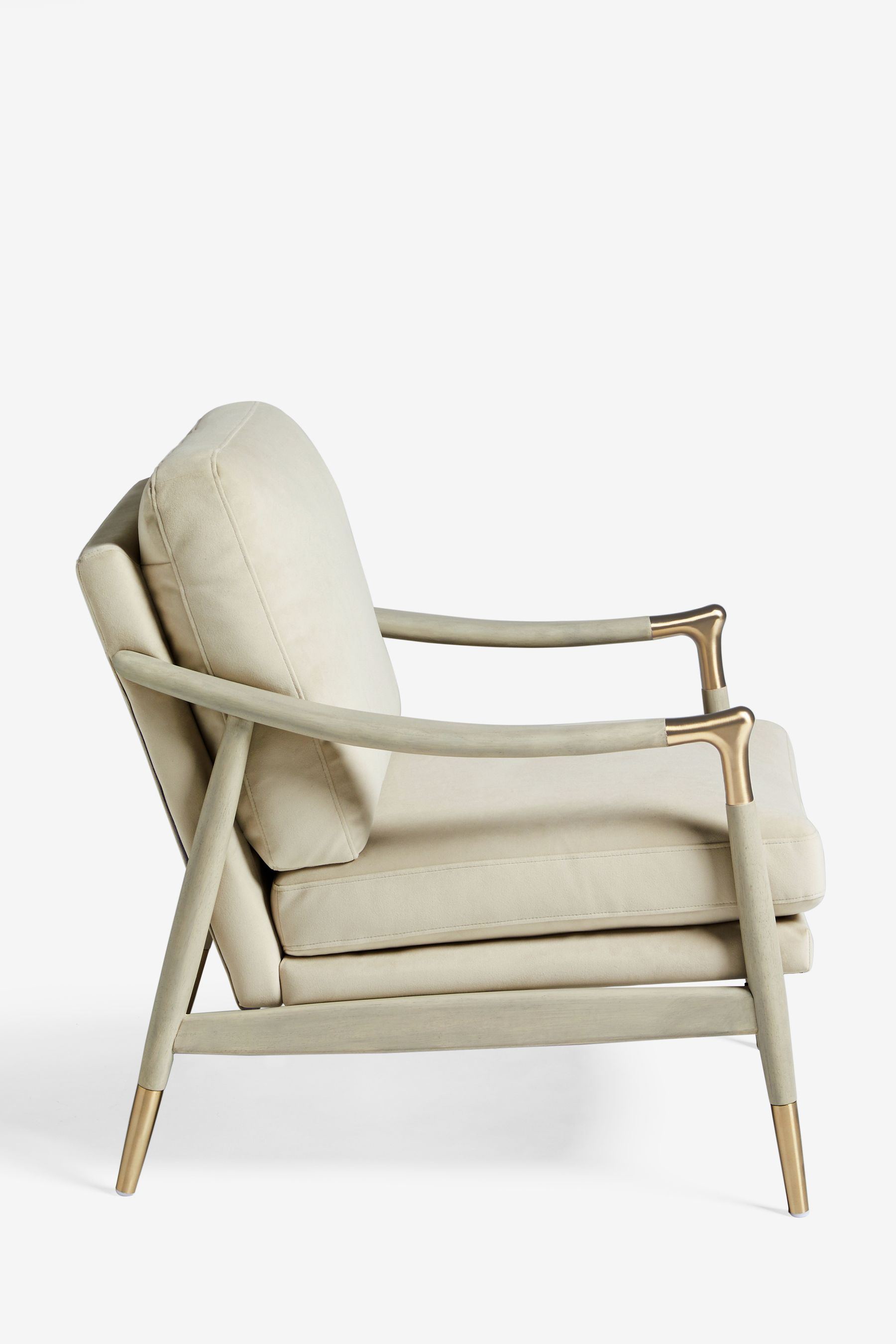 Buy Soft Velvet Pebble Natural Flinton Wooden Light Grey Leg Accent ...