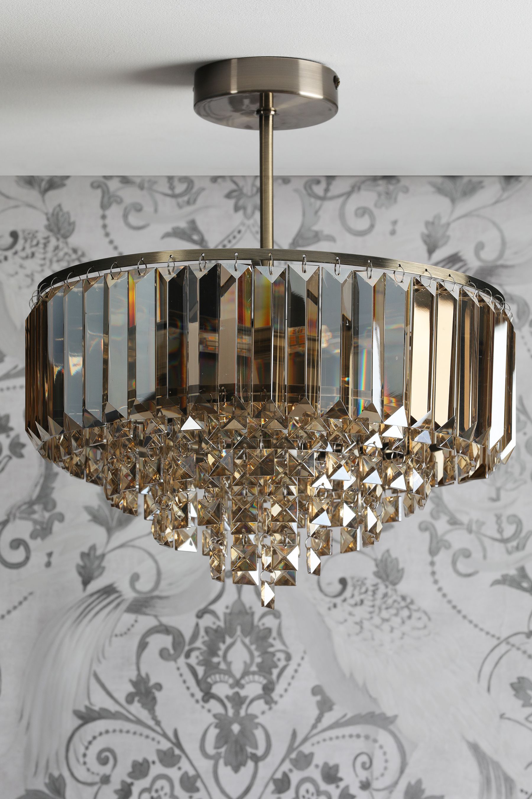 Buy Laura Ashley Brass Vienna 3 Light Semi Flush Ceiling Light from the ...