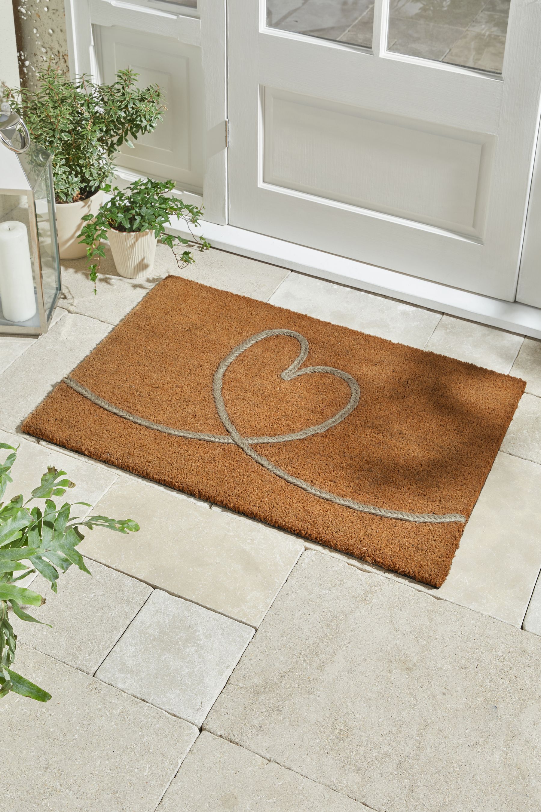 Buy Grey Braided Heart Doormat from the Next UK online shop