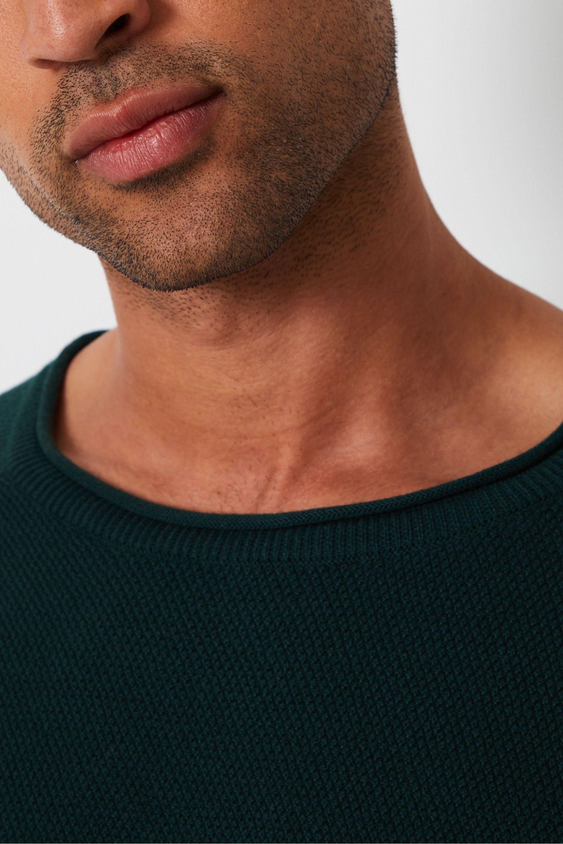 Buy Threadbare Green Cotton Crew Neck Textured Knit Jumper from the ...