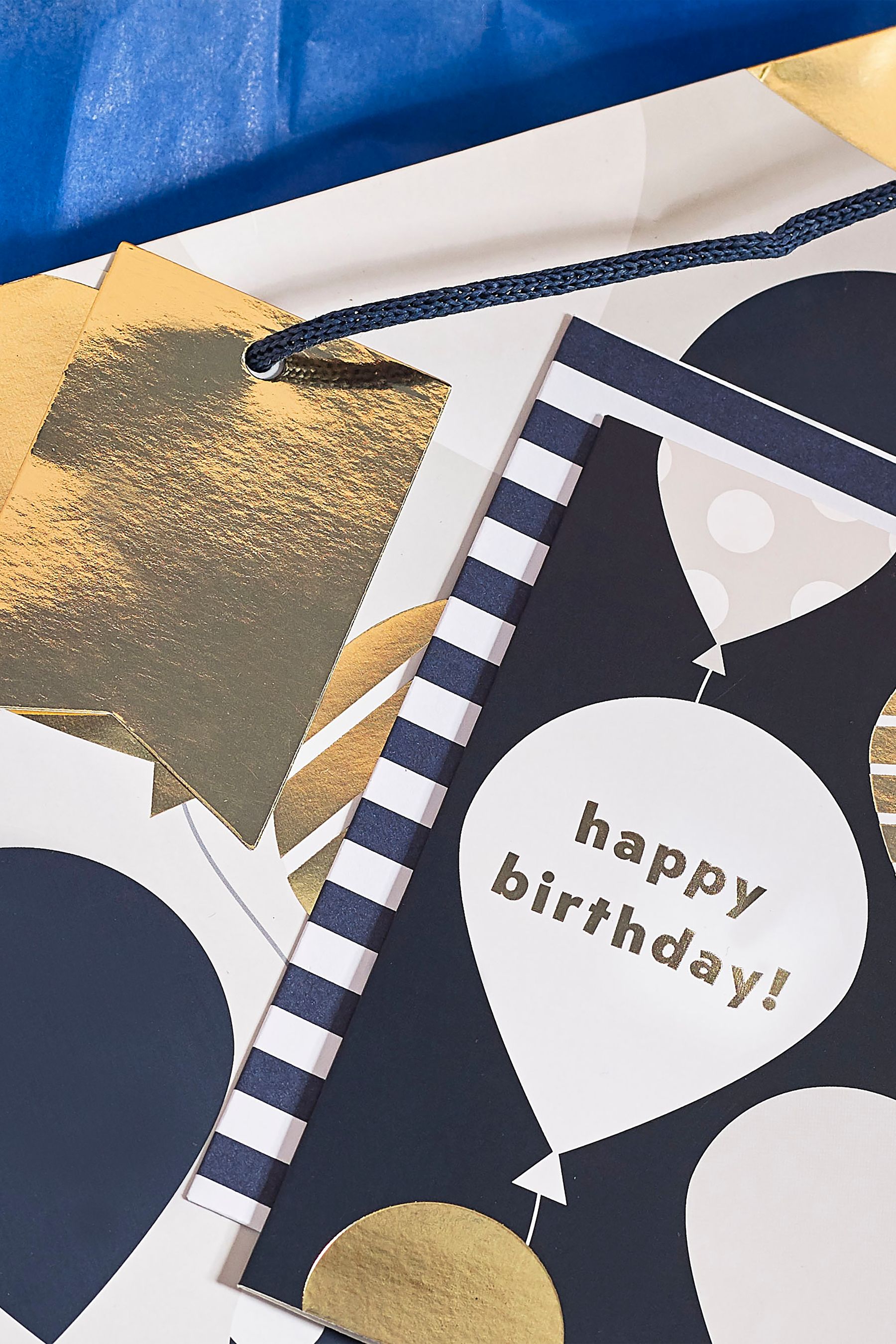 Buy Navy Balloons Gift Bag and Card Set from the Next UK online shop