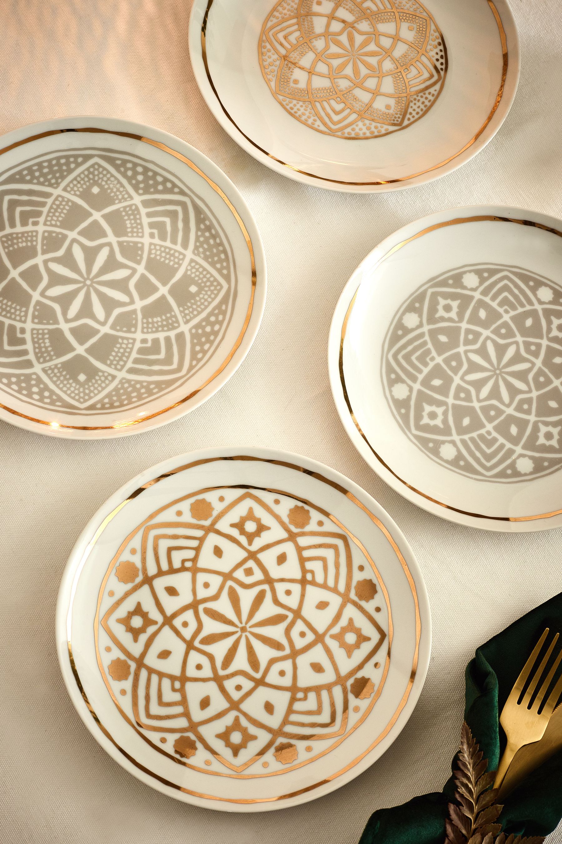 Buy Set of 4 White Aliya Side Plates from Next Qatar