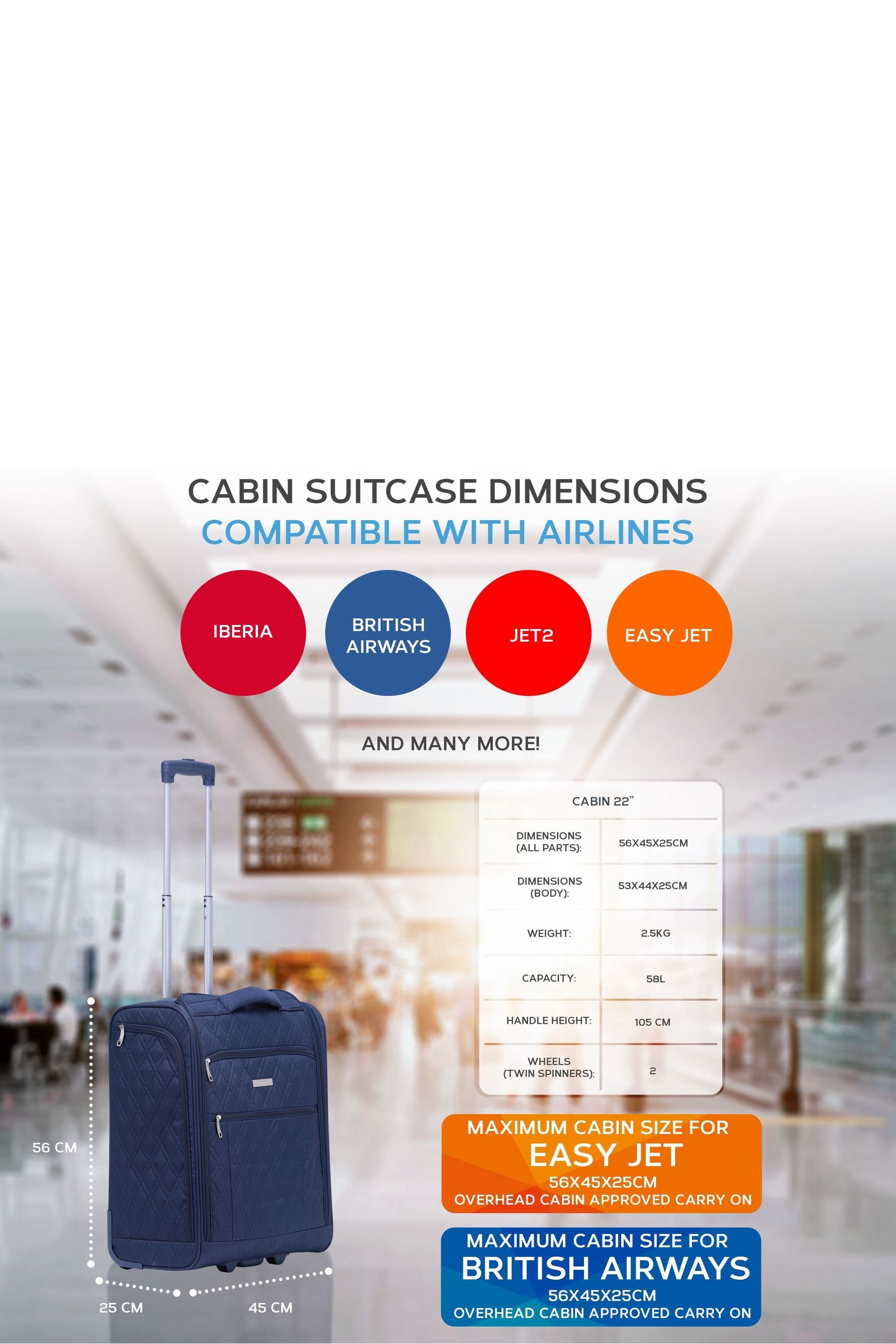 Buy Flight Knight 56x45x25cm EasyJet Overhead Soft Case Cabin Carry On ...