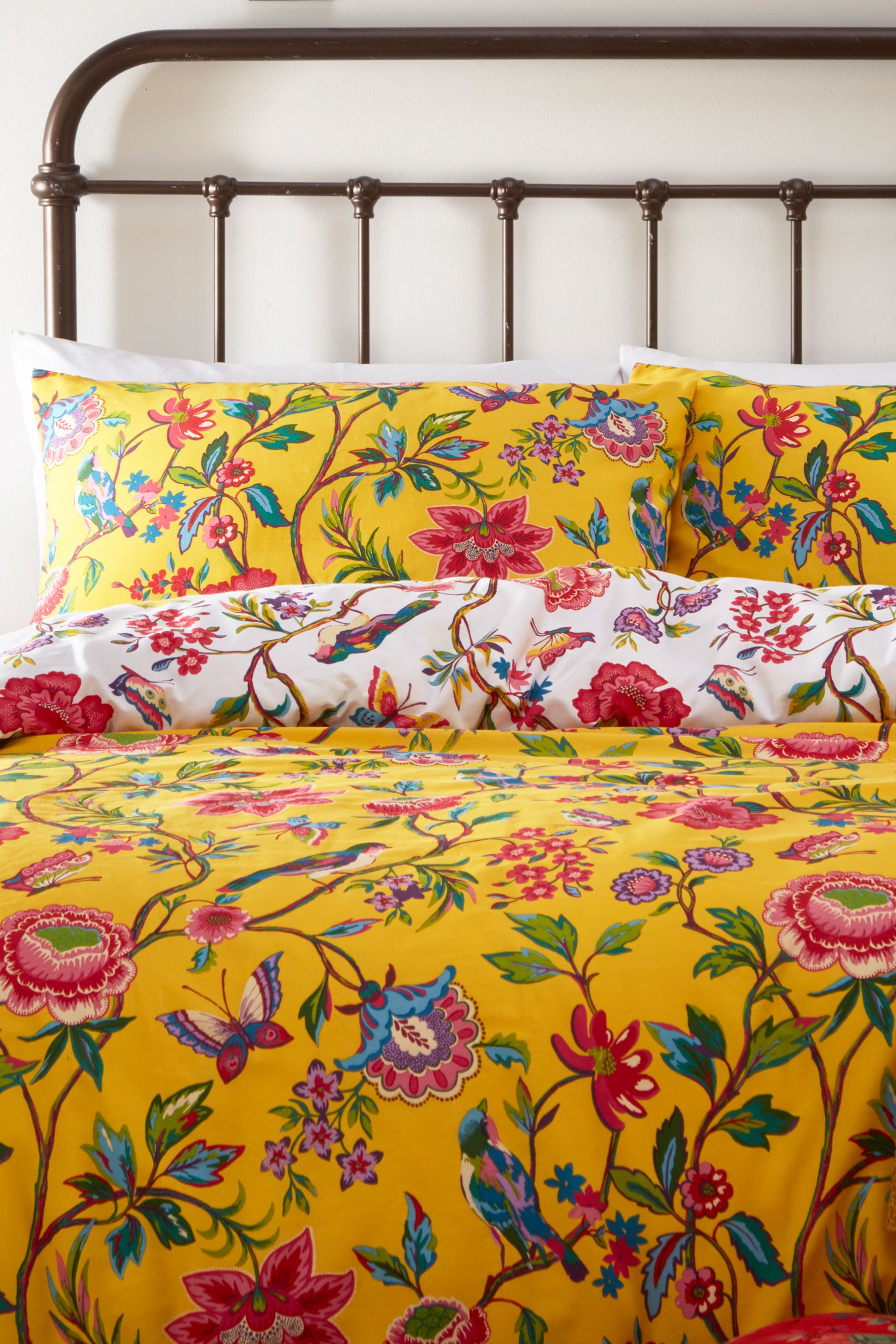 Buy furn. Yellow Pomelo Tropical Floral Reversible Duvet Cover and ...
