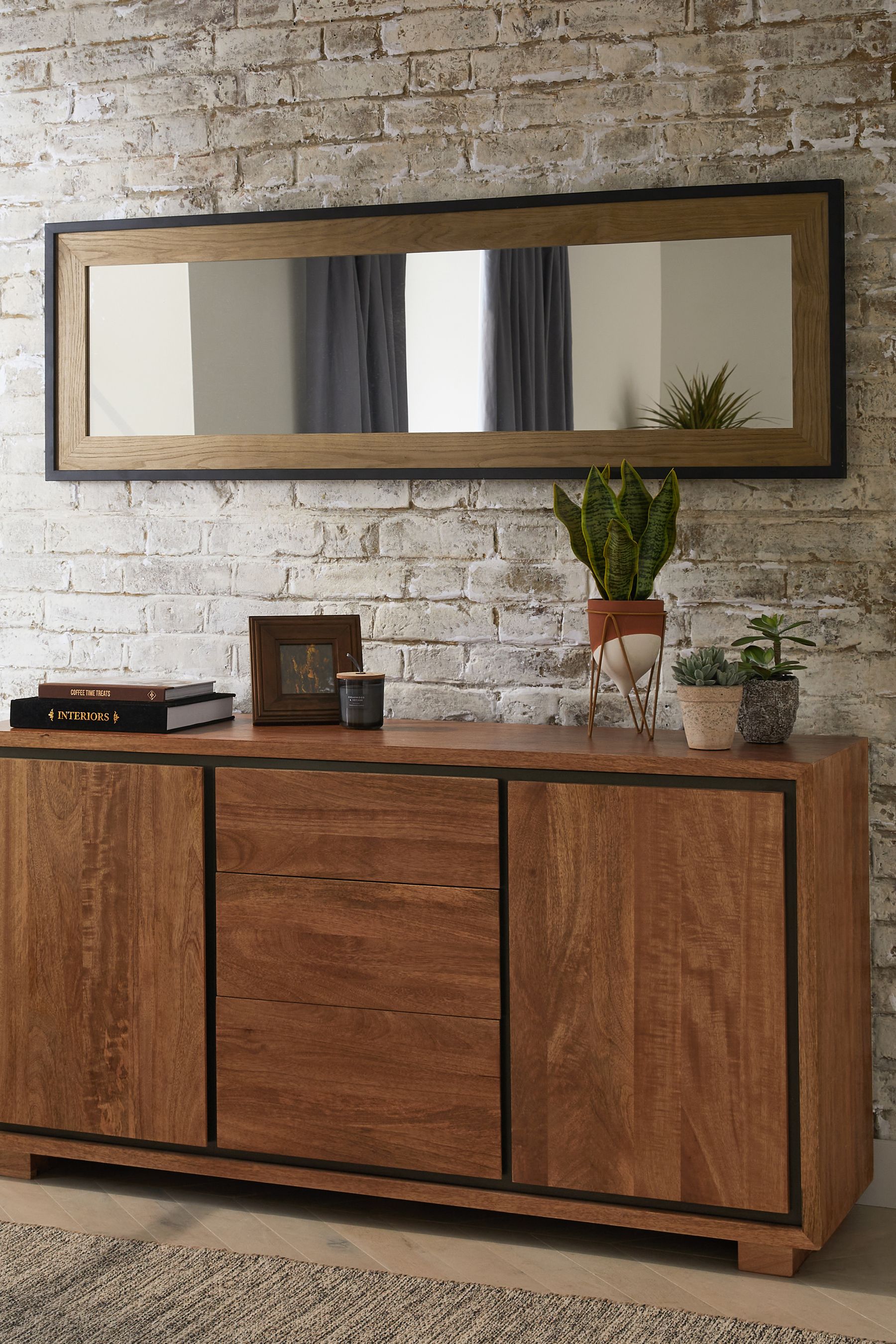 Buy Dark Natural Bronx Full Length Wall Mirror from the Next UK online shop