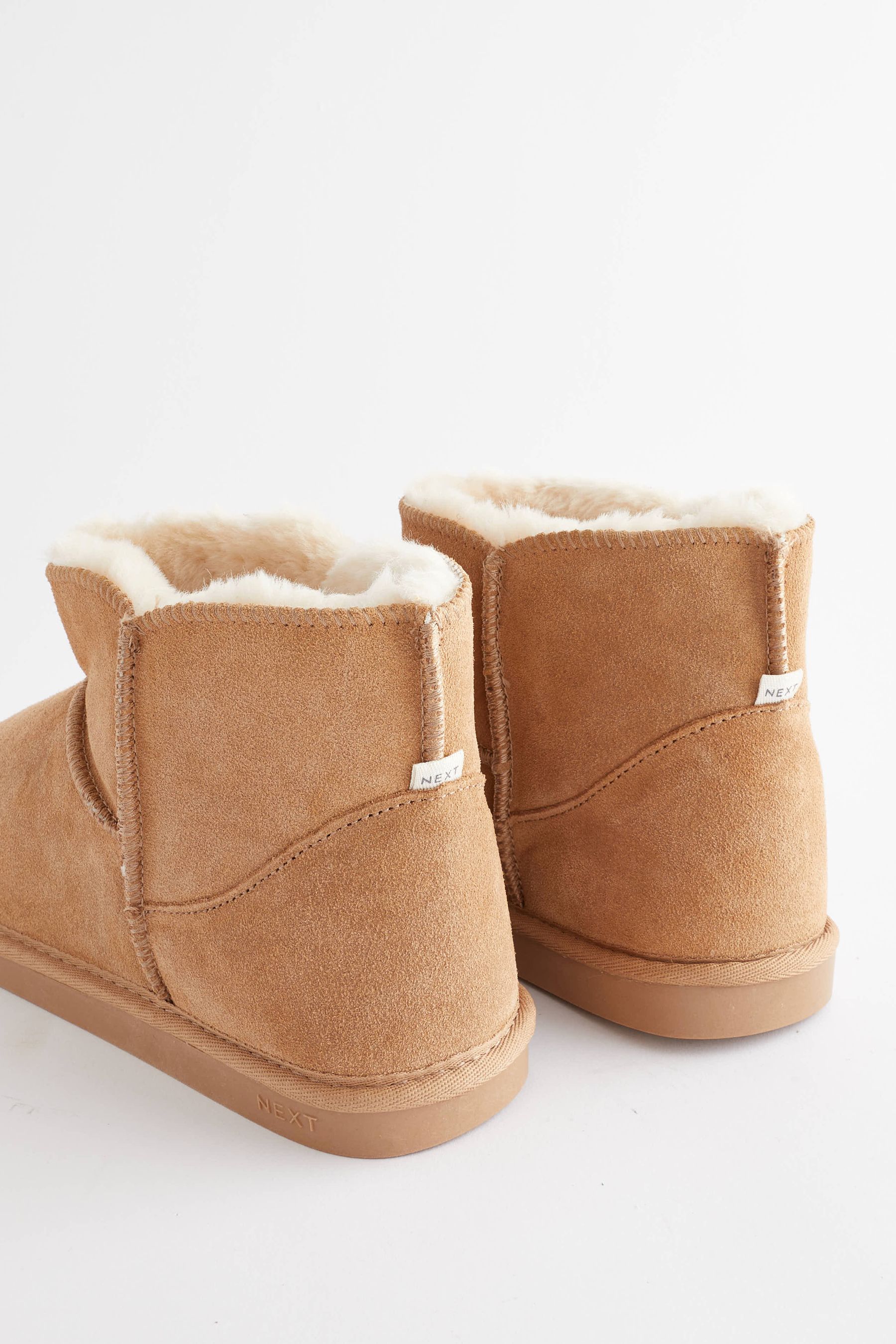 Buy Tan Brown Faux Fur Lined Suede Slipper Boots from the Next UK ...