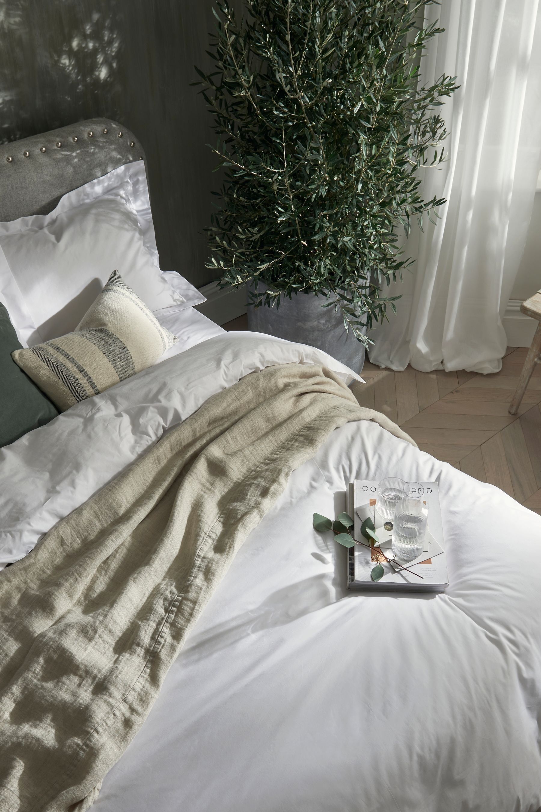 Buy The Fine Bedding Company White Activated Cooling 100% Cotton Duvet ...