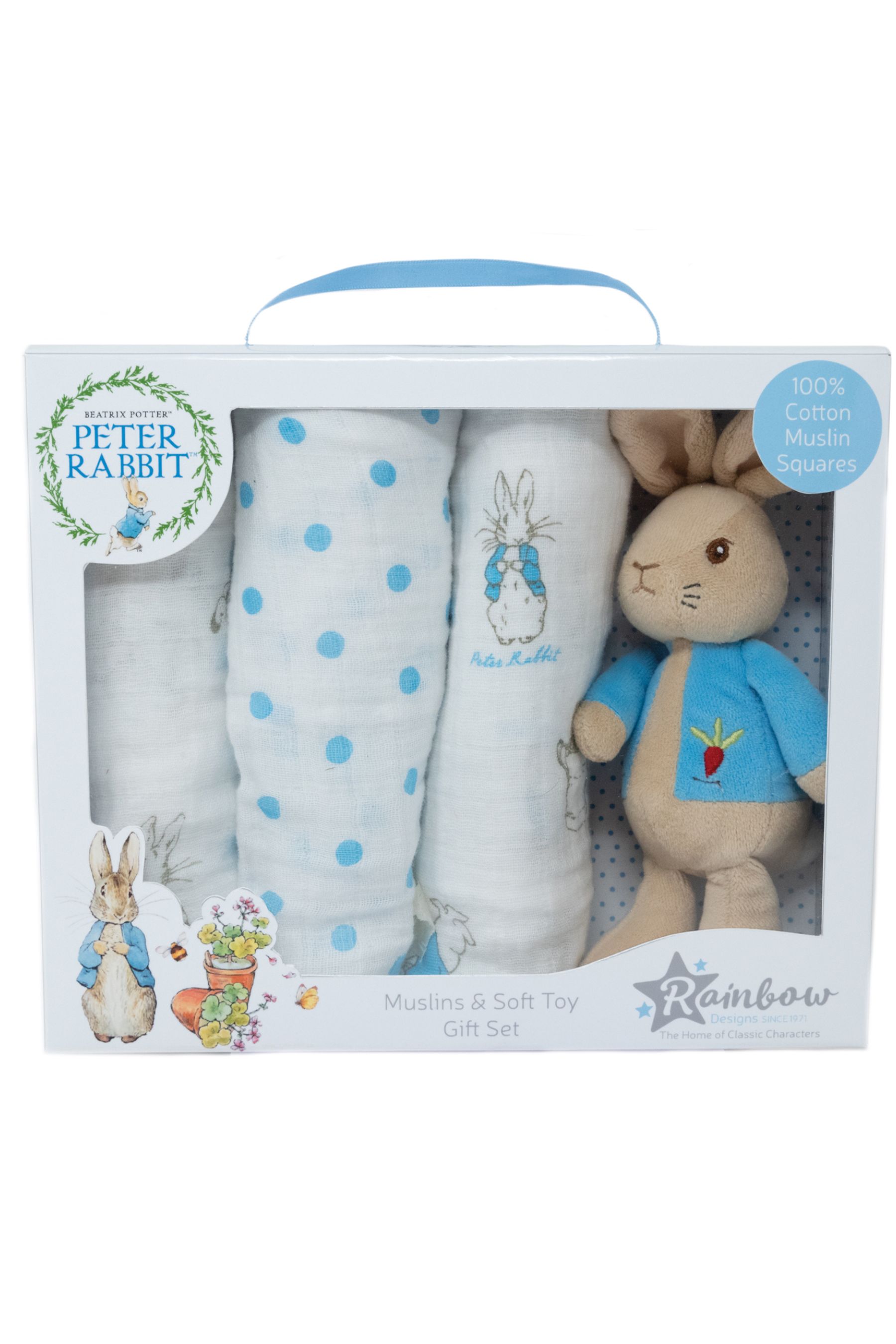 Buy Rainbow Designs Blue Peter Rabbit Muslin Set from the Next UK ...