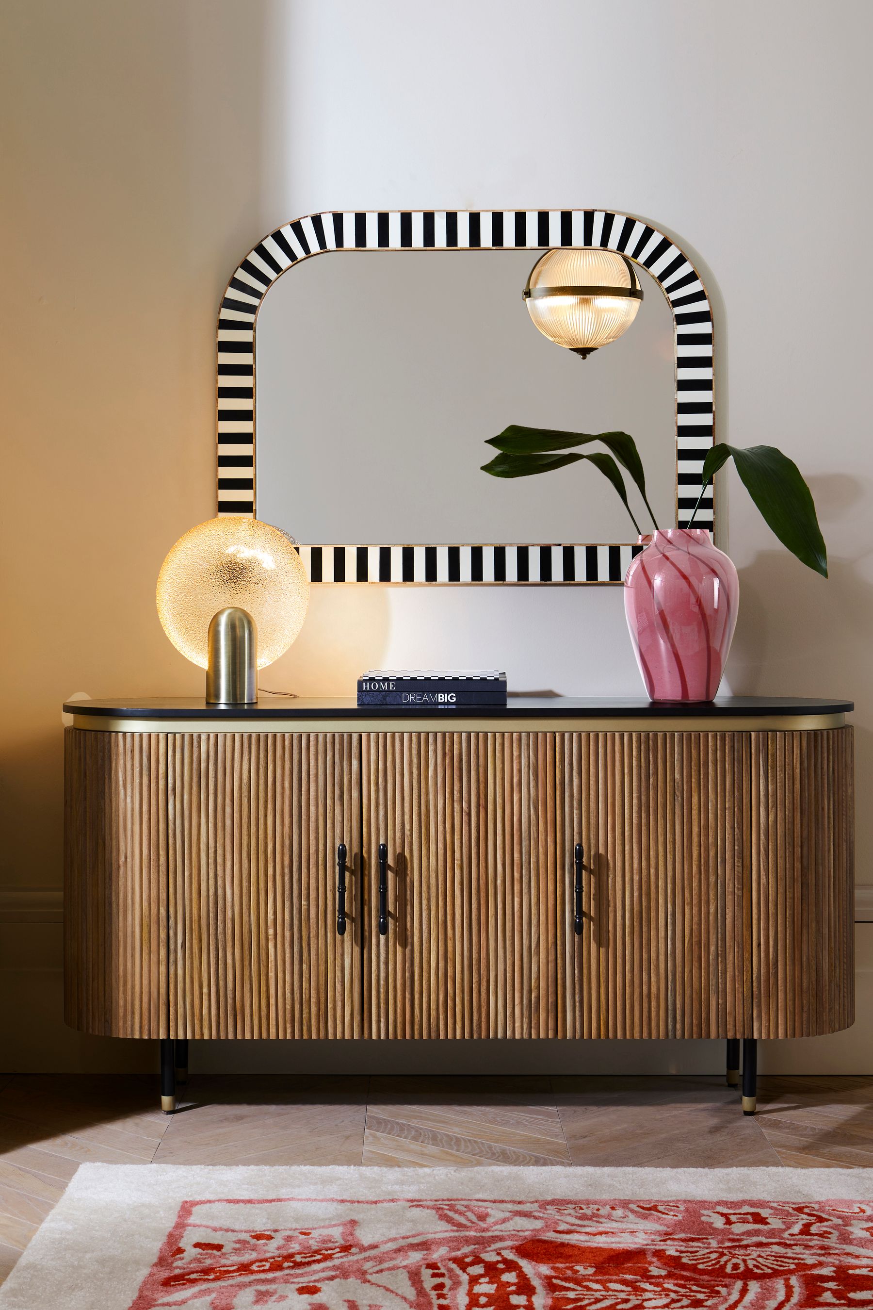 Buy Rockett St George Mango Wood Ribbed Large Sideboard from the Next ...