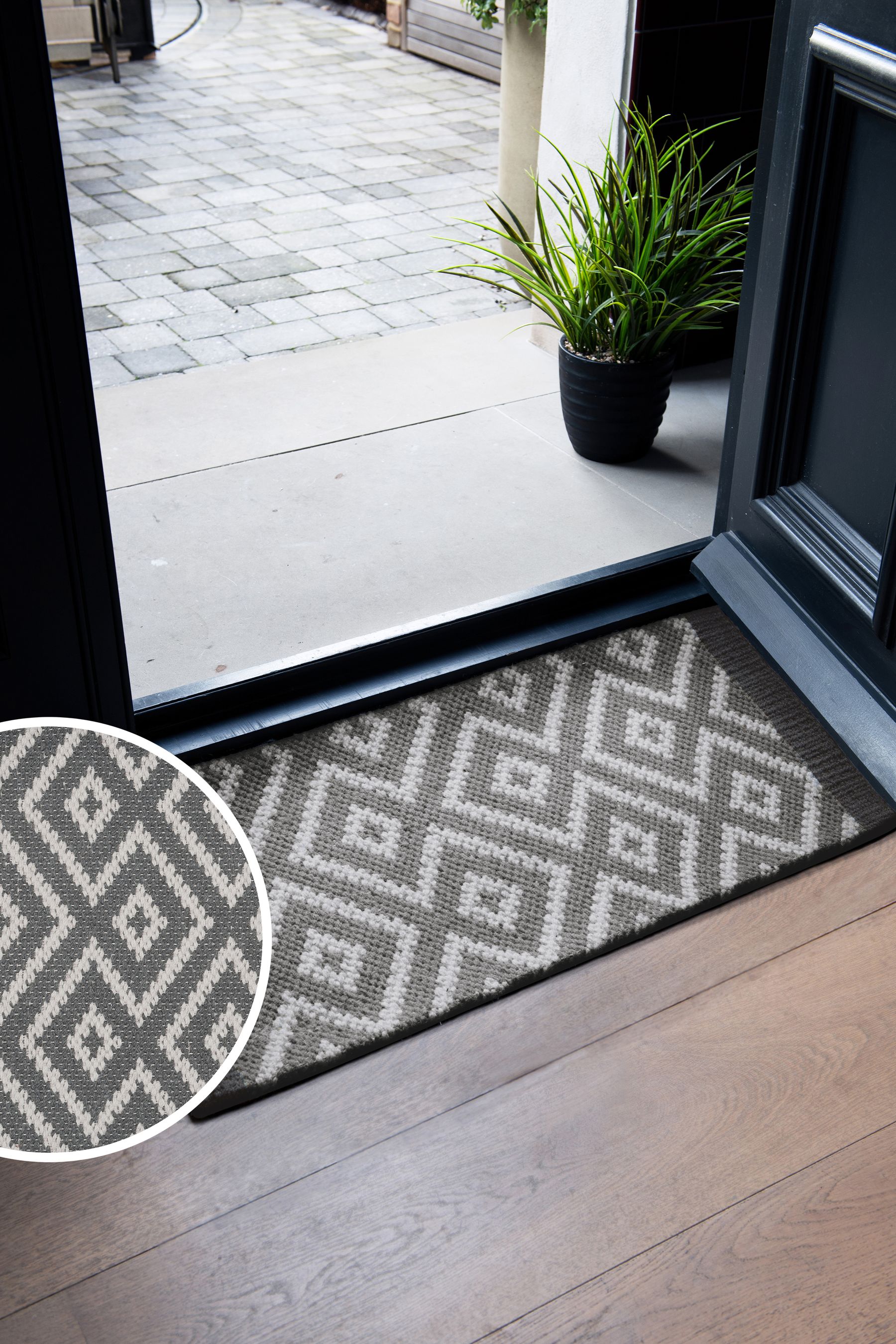 Buy Grey Geo Diamond Doormat from the Next UK online shop